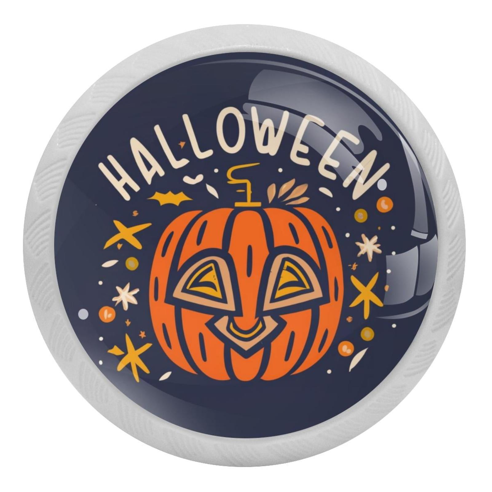 Halloween Round Glow-in-the-Dark Cabinet Knobs with Screws - 4 Pack ...