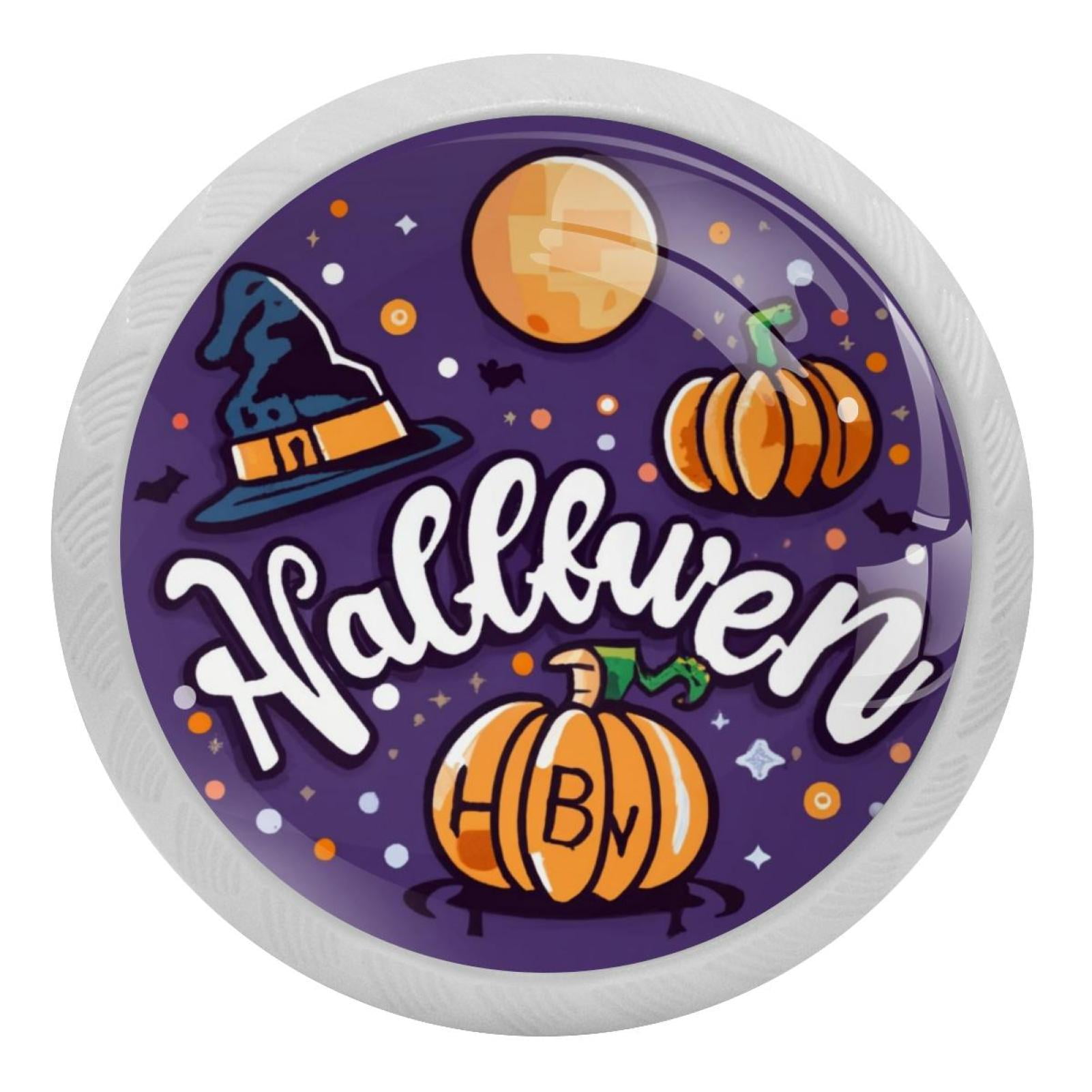 Halloween Round Glow-in-the-Dark Door Knobs 4-Pack with Screws ...