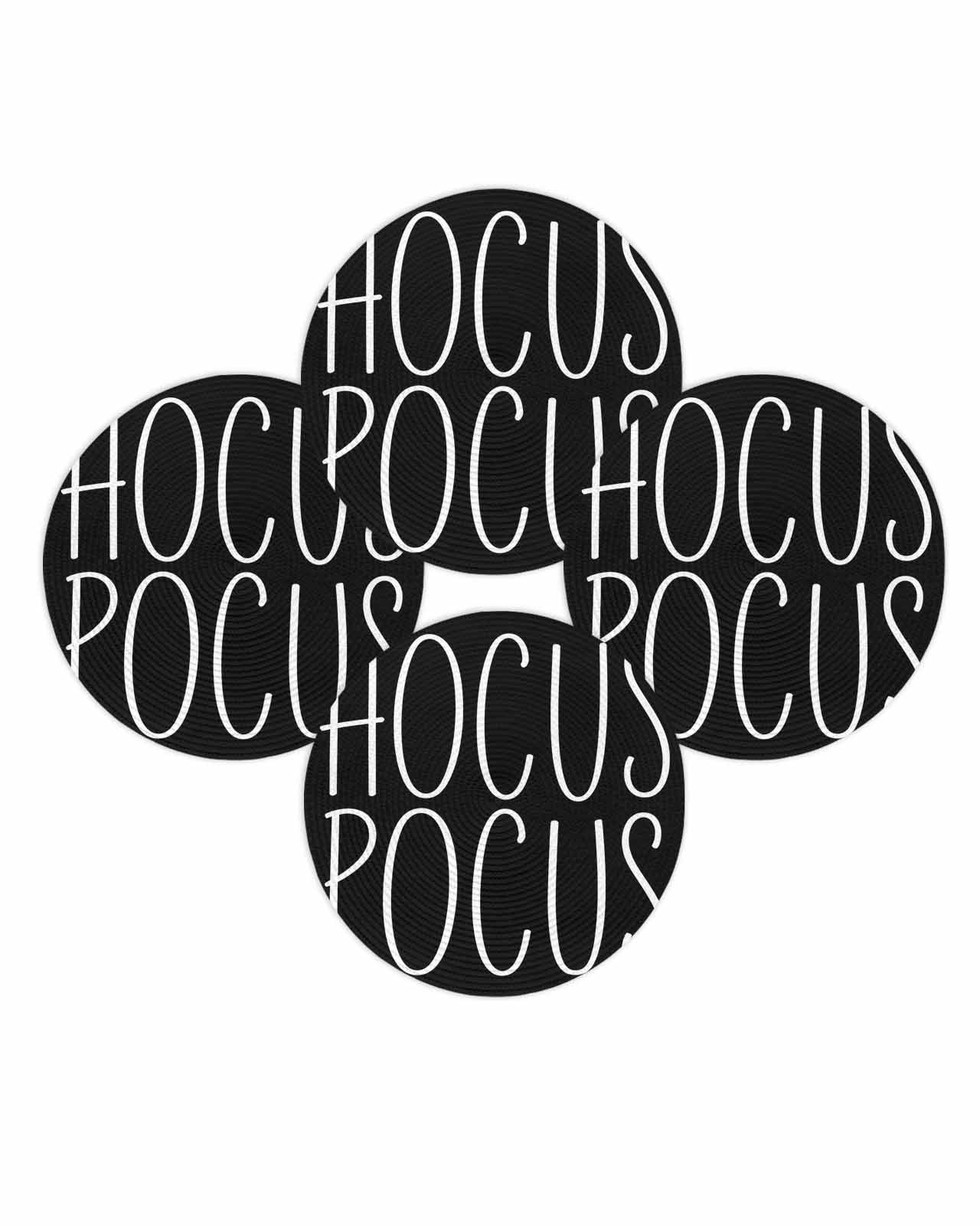 Halloween Round Placemats Set of 4 Hocus Pocus Place Mats Washable ...