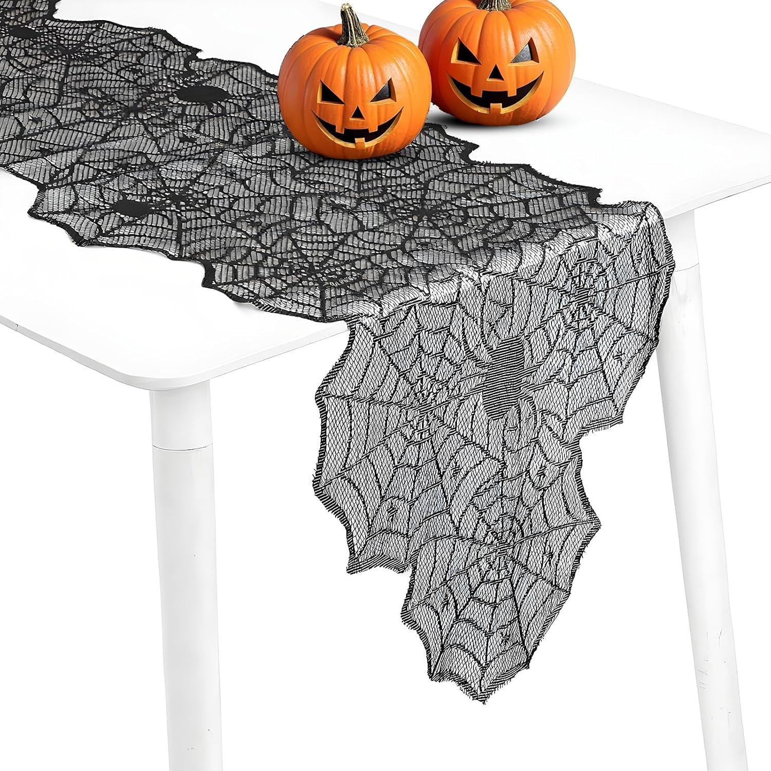 Halloween Runner 18 x 72 Inches Halloween Table Runner Black Lace ...