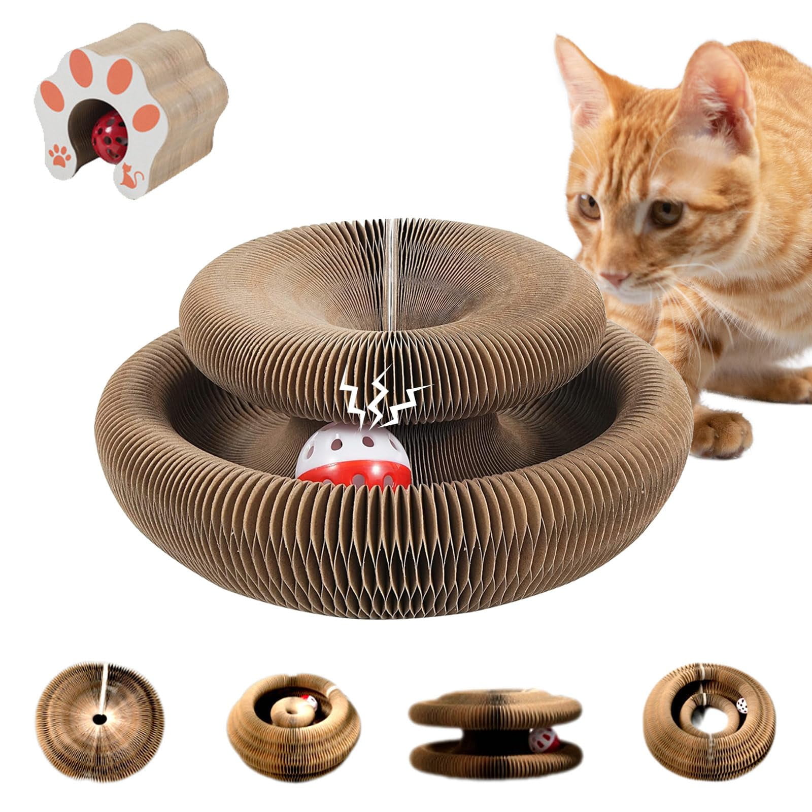 Cat Toy, Magic Organ Cat Scratch Board, Compact Cats Accordion Toy ...