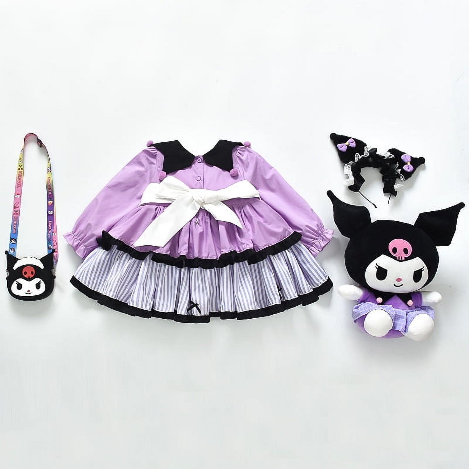 Halloween Sanrio Kuromi Princess Dresses Kawaii Children Dresses Autumn ...