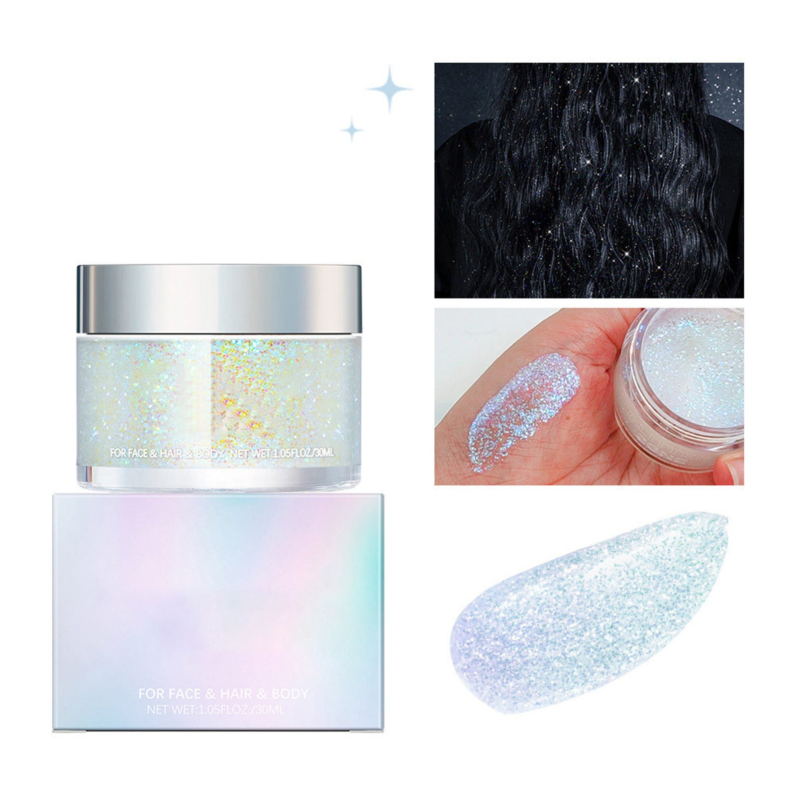 Halloween Savings 2024 Eyeshadow Body Glitter Gel For Body Facial Hair