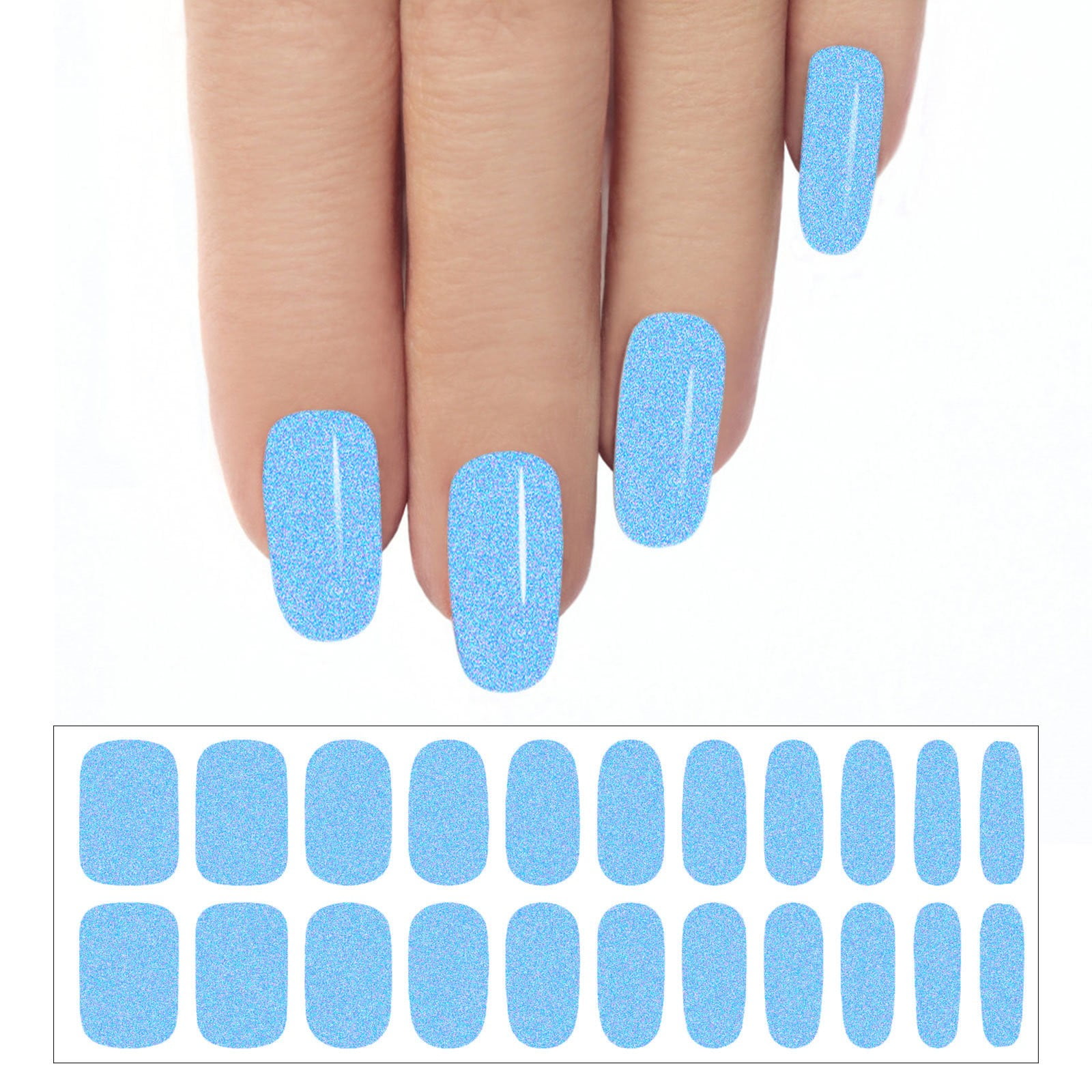 Halloween Savings 2024 Fake Nails,Gel Nail Strip 22PCS Full Curing Gel ...