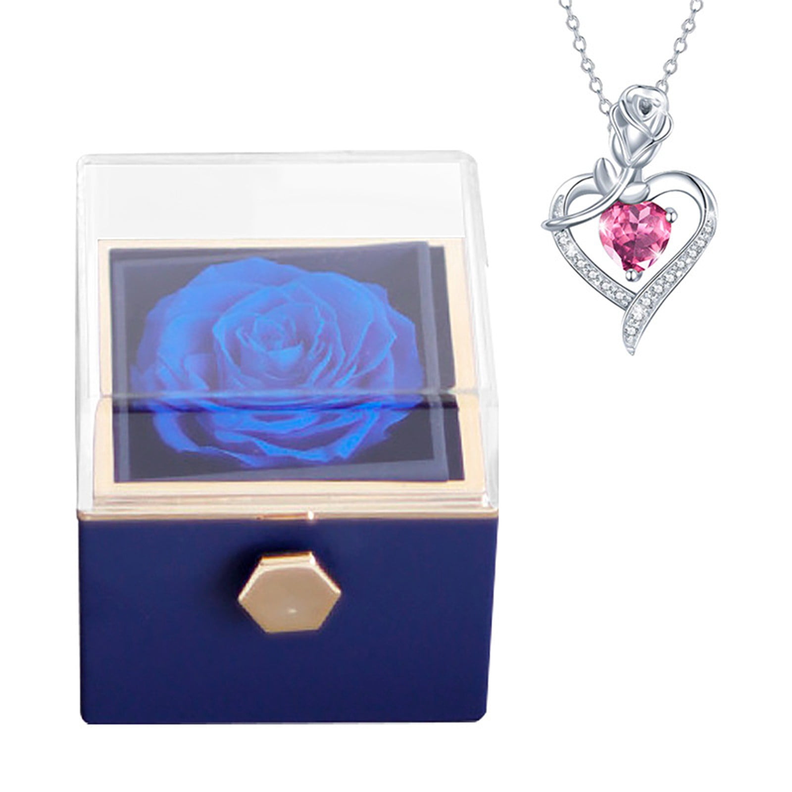 Halloween Savings 2024 Jewelry box,Preserved Rose With I Love You ...