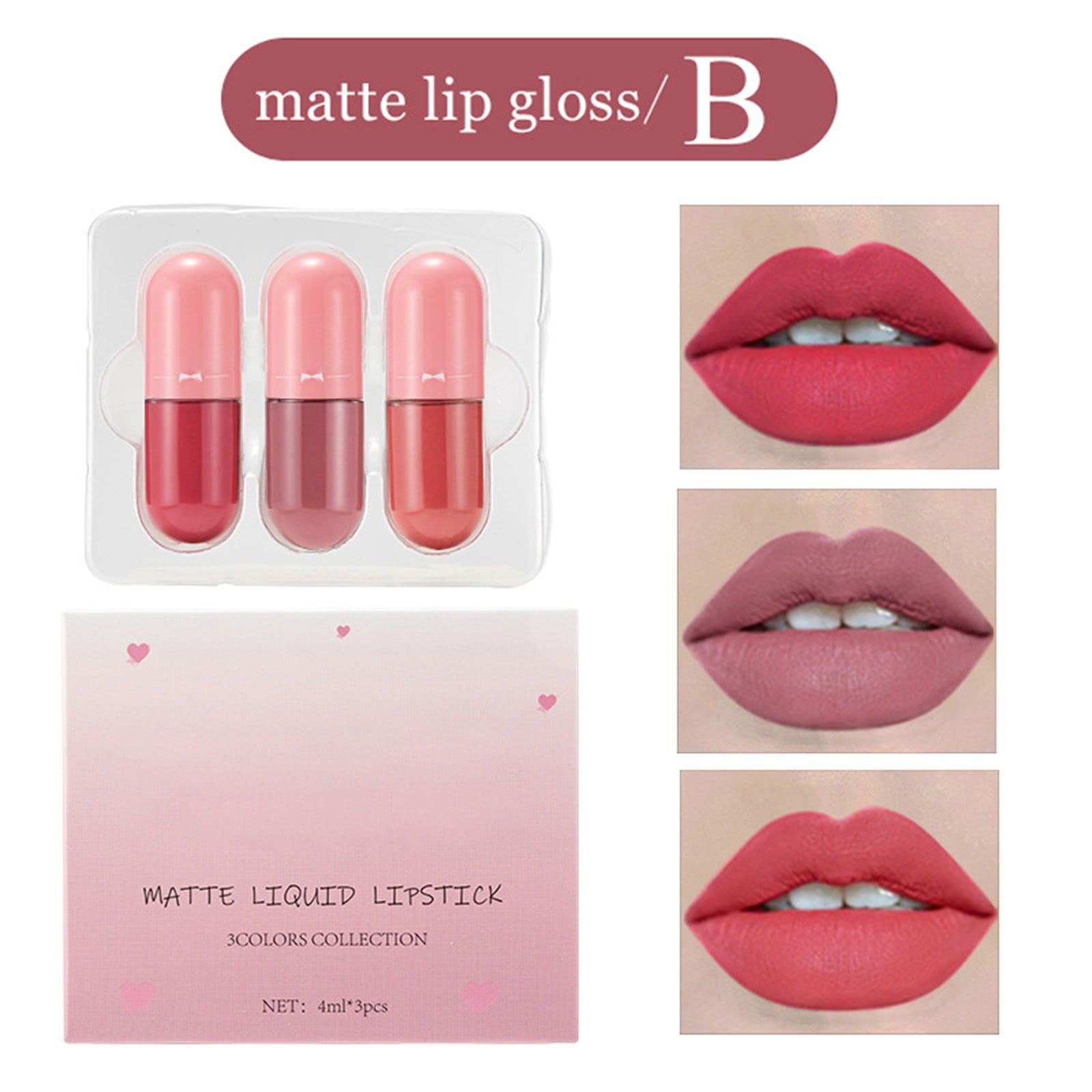 Halloween Savings 2024 Lip Glosses,3Pcs Capsule Lip Gloss With Long ...