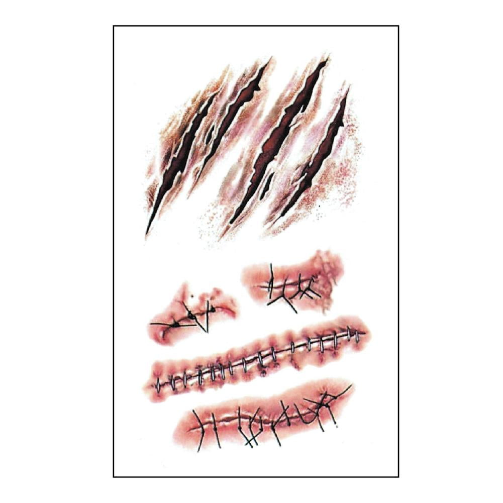 Halloween Scar Tattoo Stickers - Restic Scary Design, Easy to Apply ...