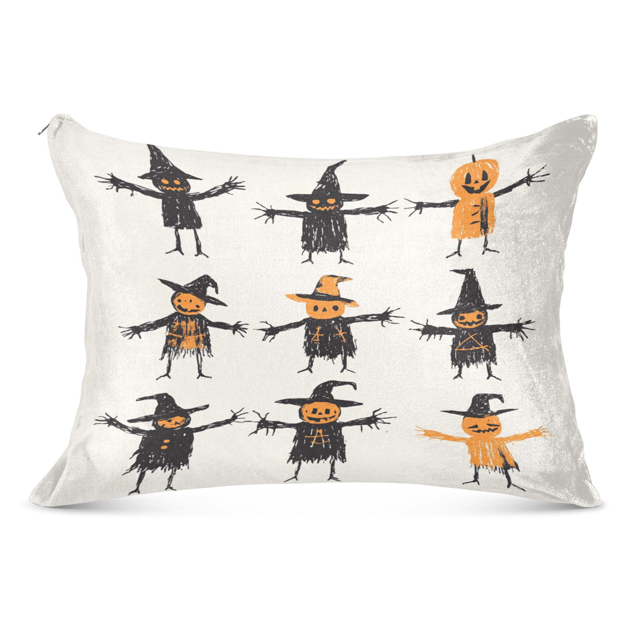 Halloween Scarecrow Soft Plush Pillow Cover, Zippered Design ...
