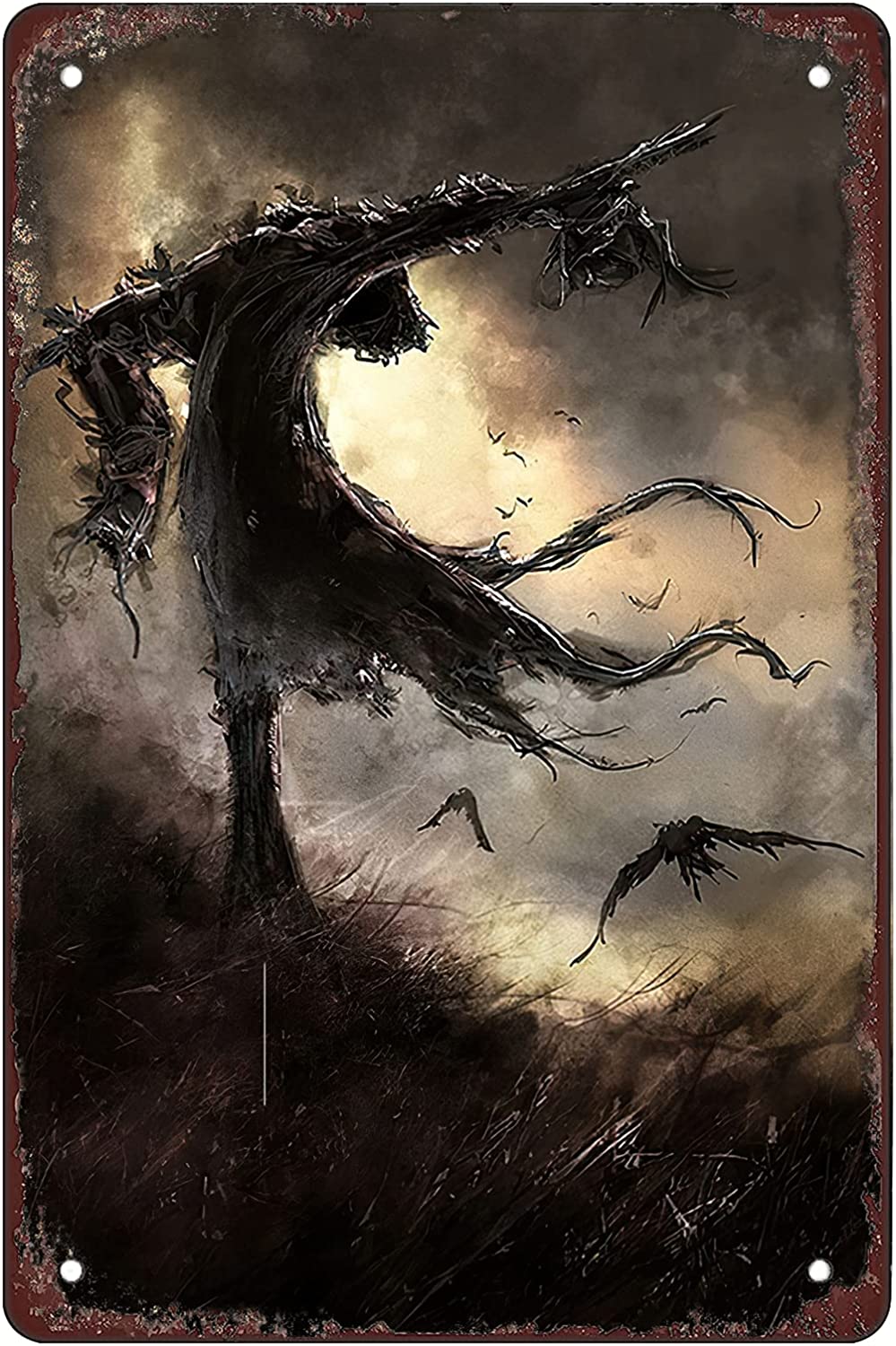 Halloween, Scarecrow Without Head Funny Bar Wall Decor Home Decor Retro ...