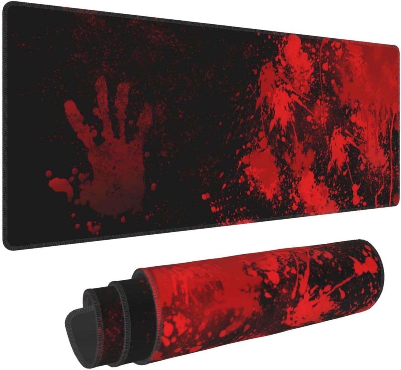 Halloween Scary Bloody Handprint Mouse Pad XL Extended Desk Mat, Non ...