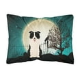 Halloween Scary Border Collie Black White Canvas Fabric Decorative ...