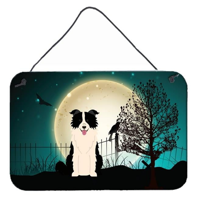 Halloween Scary Border Collie Black & White Wall or Door Hanging Prints ...