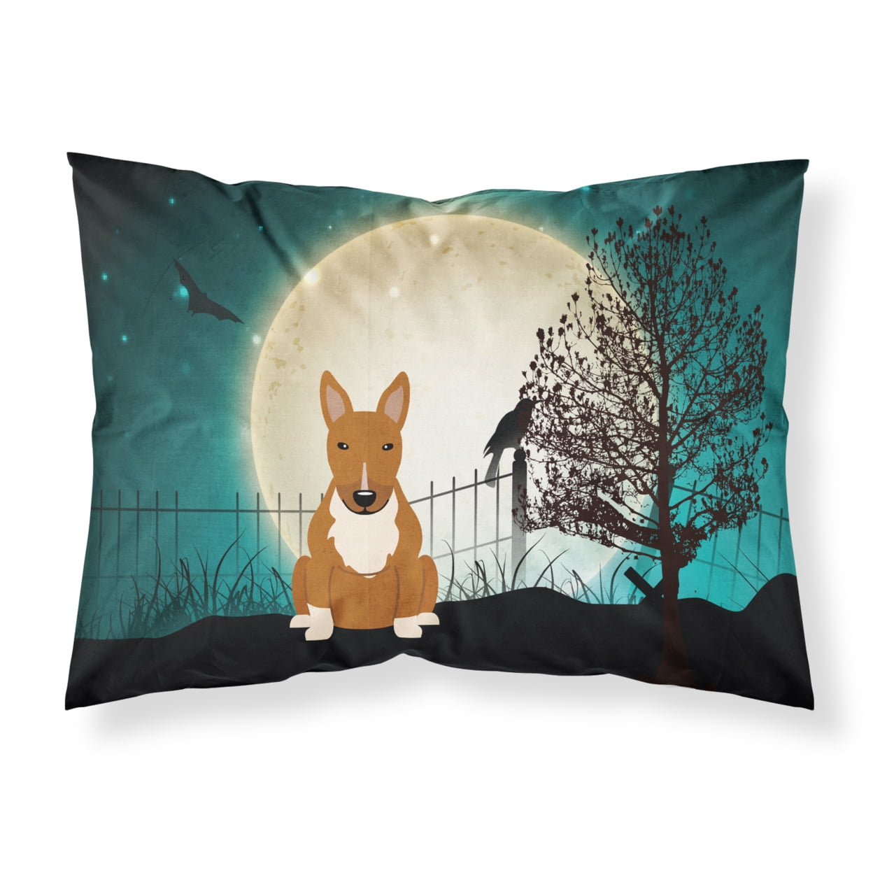 Halloween Scary Bull Terrier Red Fabric Standard Pillowcase - Walmart.com