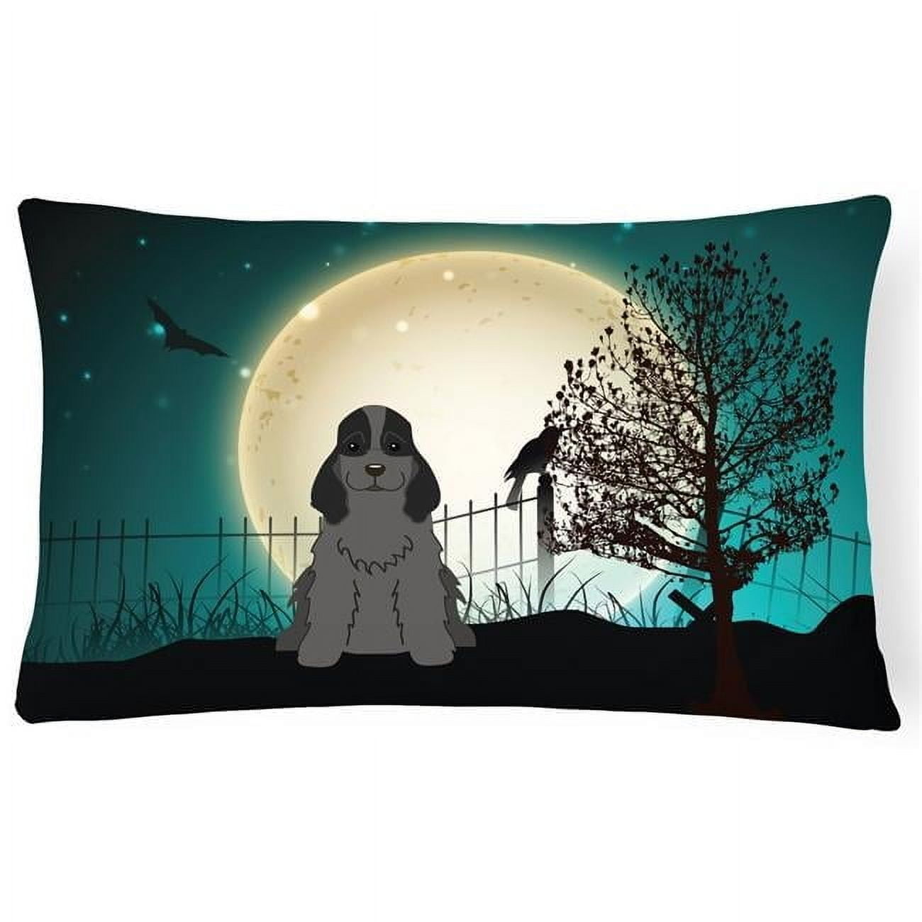 Halloween Scary Cocker Spaniel Black Canvas Fabric Decorative Pillow ...