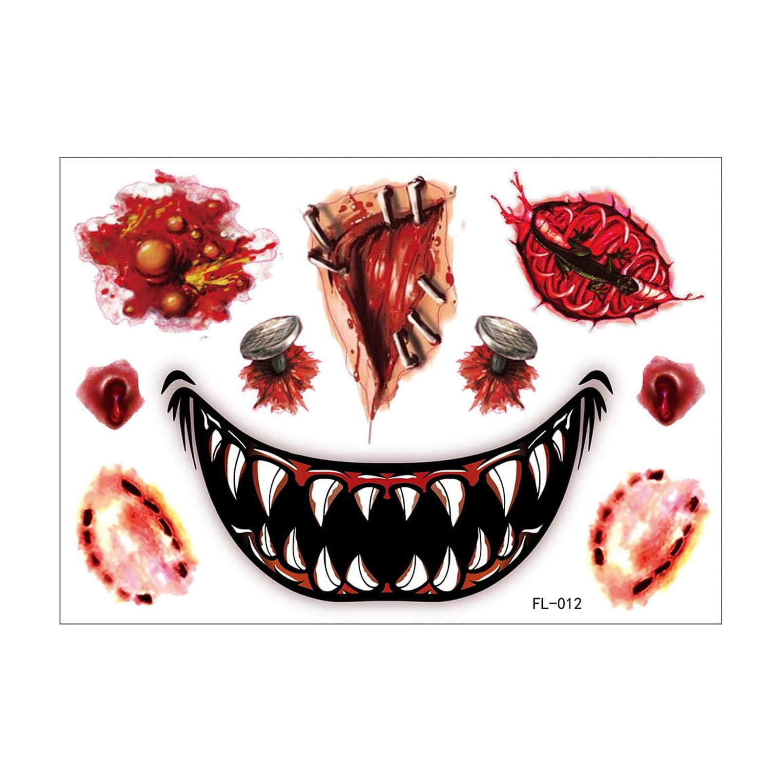 Halloween Scary Face Makeup Party Design Stickers Photo Booth Camera ...