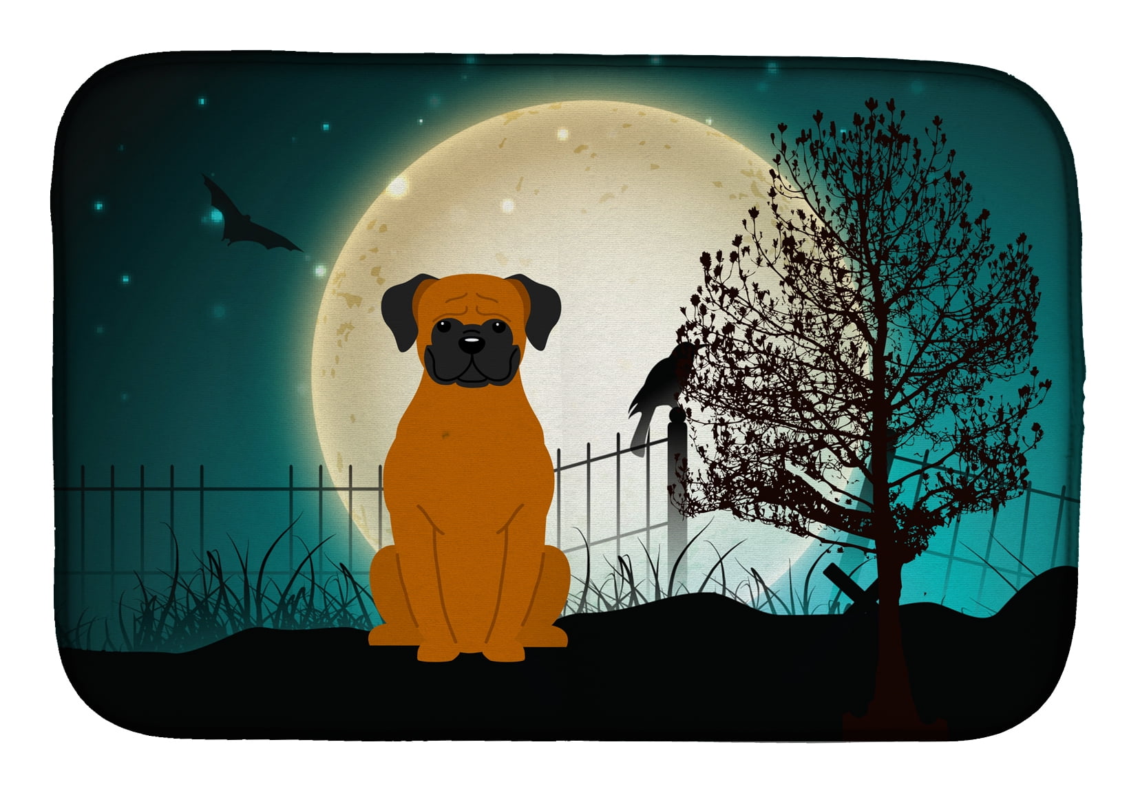Halloween Scary Fawn Boxer Dish Drying Mat - Walmart.com