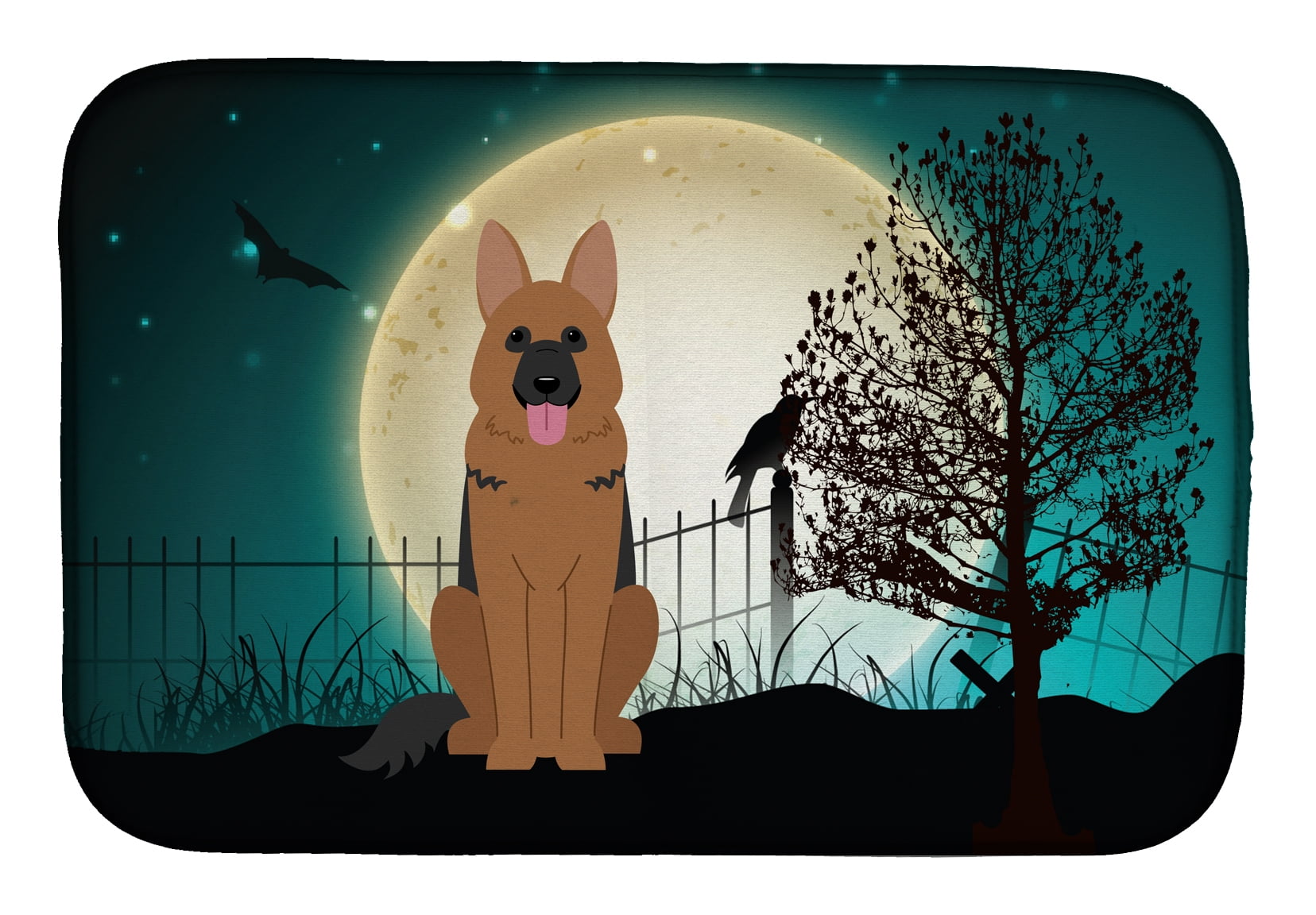 Halloween Scary German Shepherd Dish Drying Mat - Walmart.com