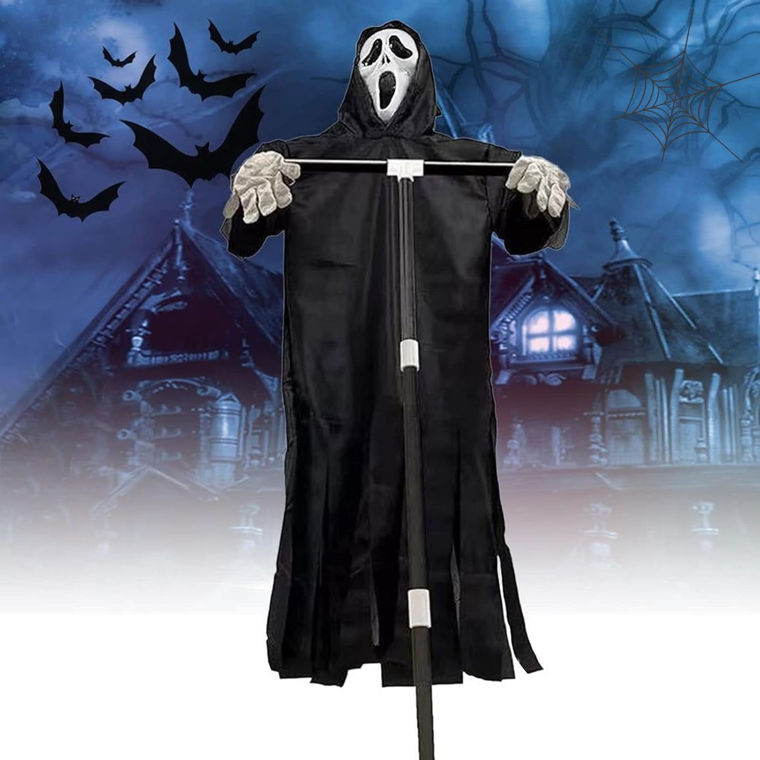 Halloween Scary Ghost of Death Scarecrow Screaming Ghost with ...
