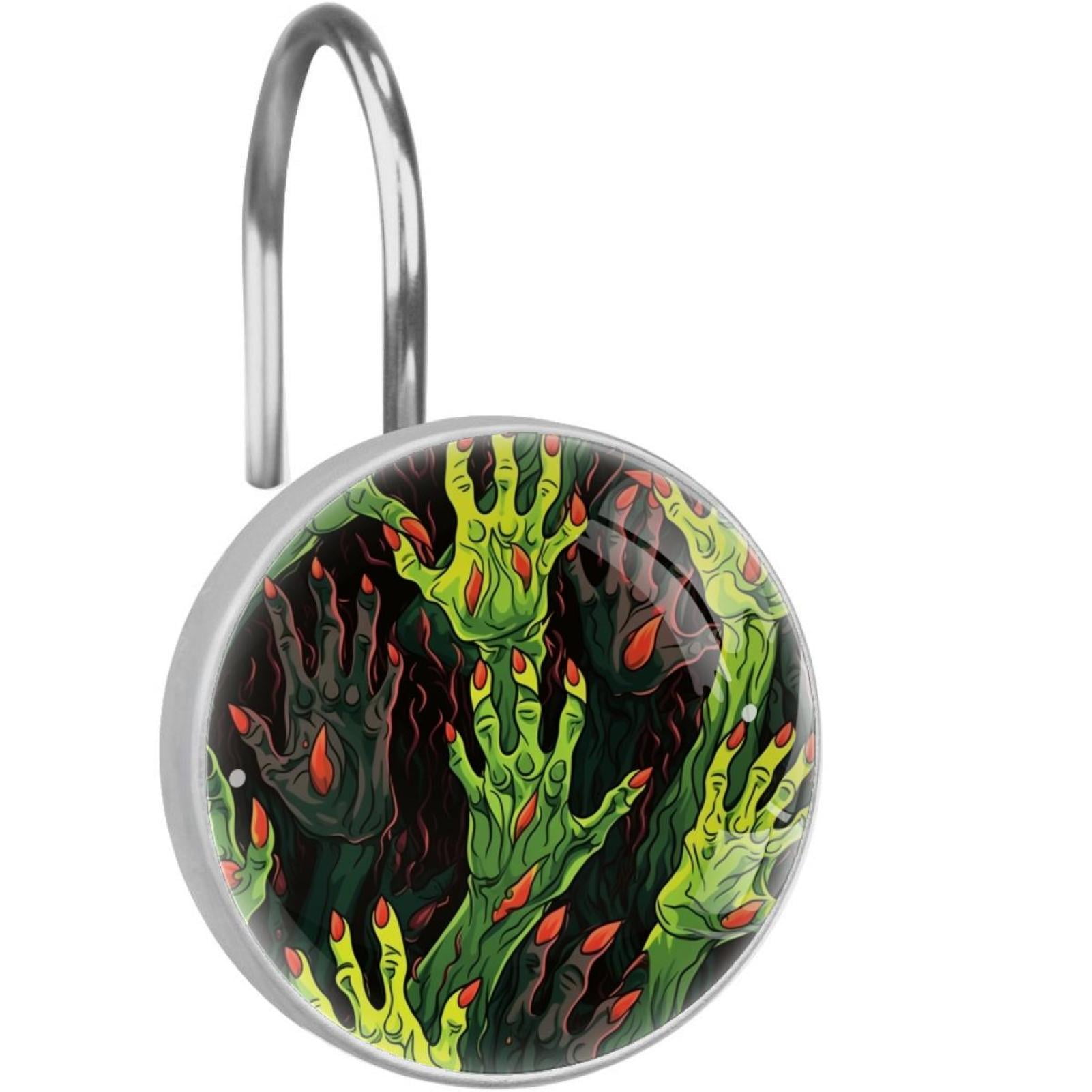 Halloween Scary Hands Shower Curtain Hooks （Set of 12） for Home Hotel ...