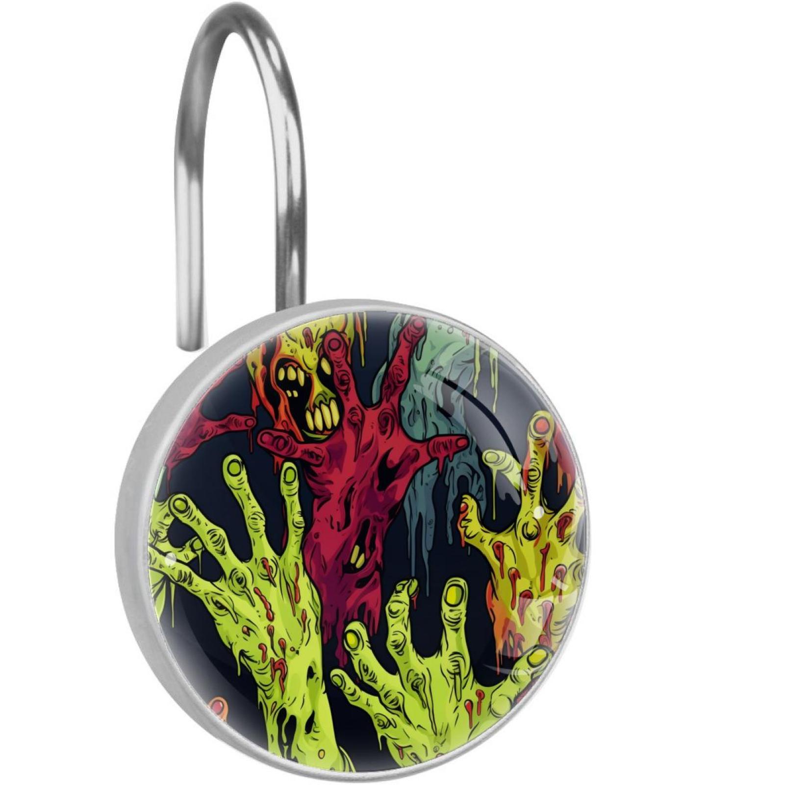 Halloween Scary Hands Shower Curtain Hooks （Set of 12） for Home Hotel ...