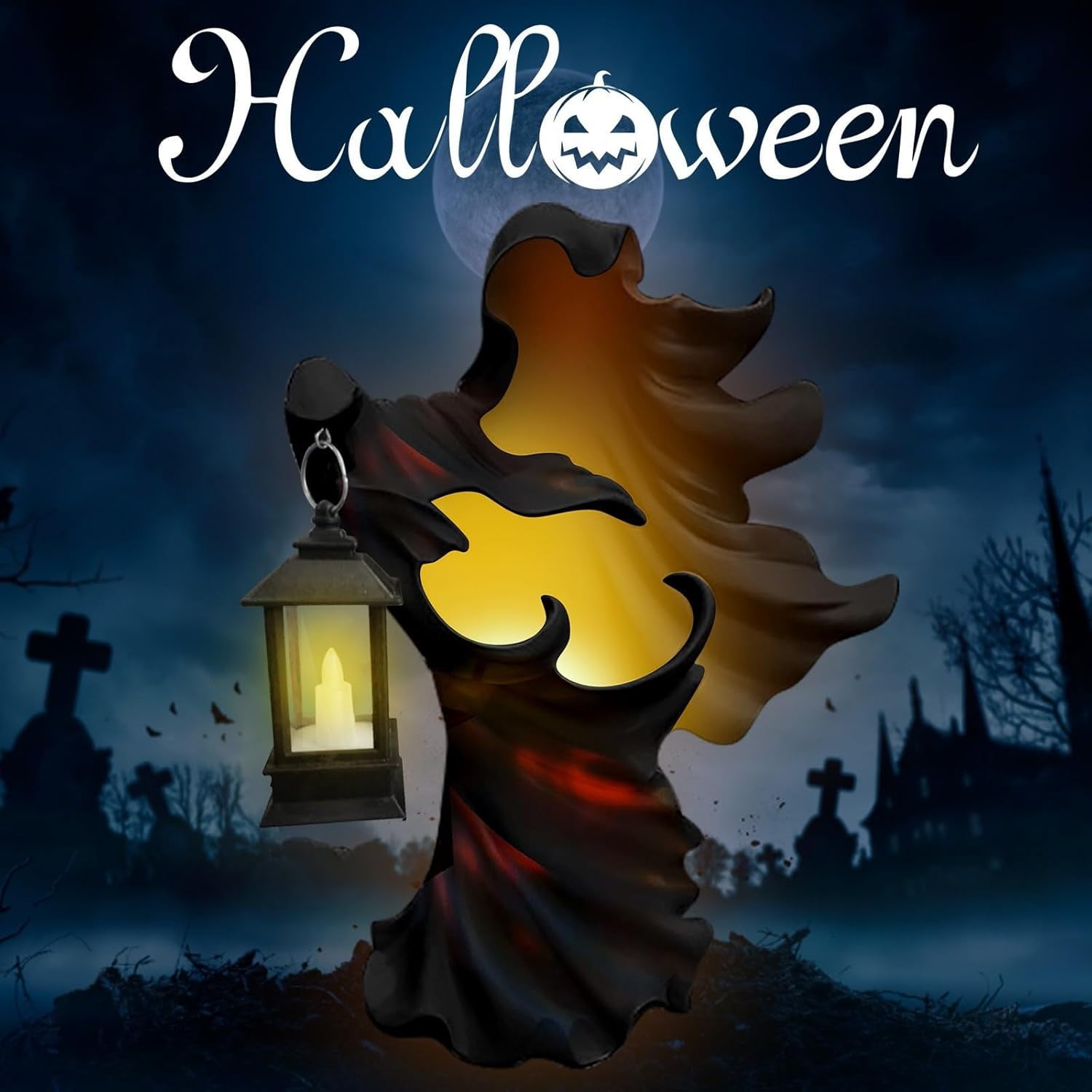 Halloween Scary Hell Messenger Hand Lamp Decor -8 "Creepy LED Light-Up ...