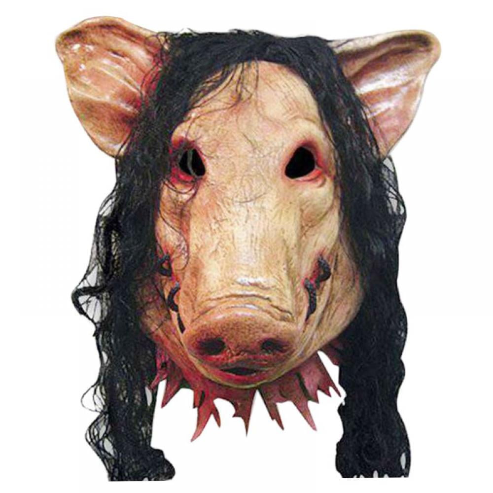 Realistic Adult Halloween Scary Pig Face Mask, Horrible Masquerade ...