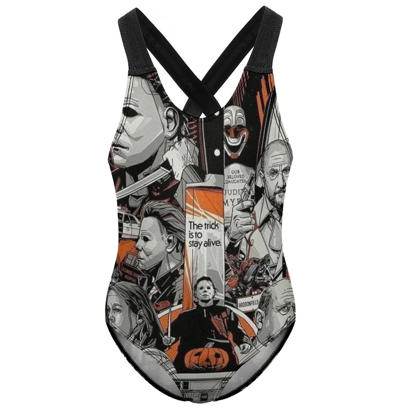 Halloween Scary Michael Myers Girl's One-piece Swimsuit Summer Children ...