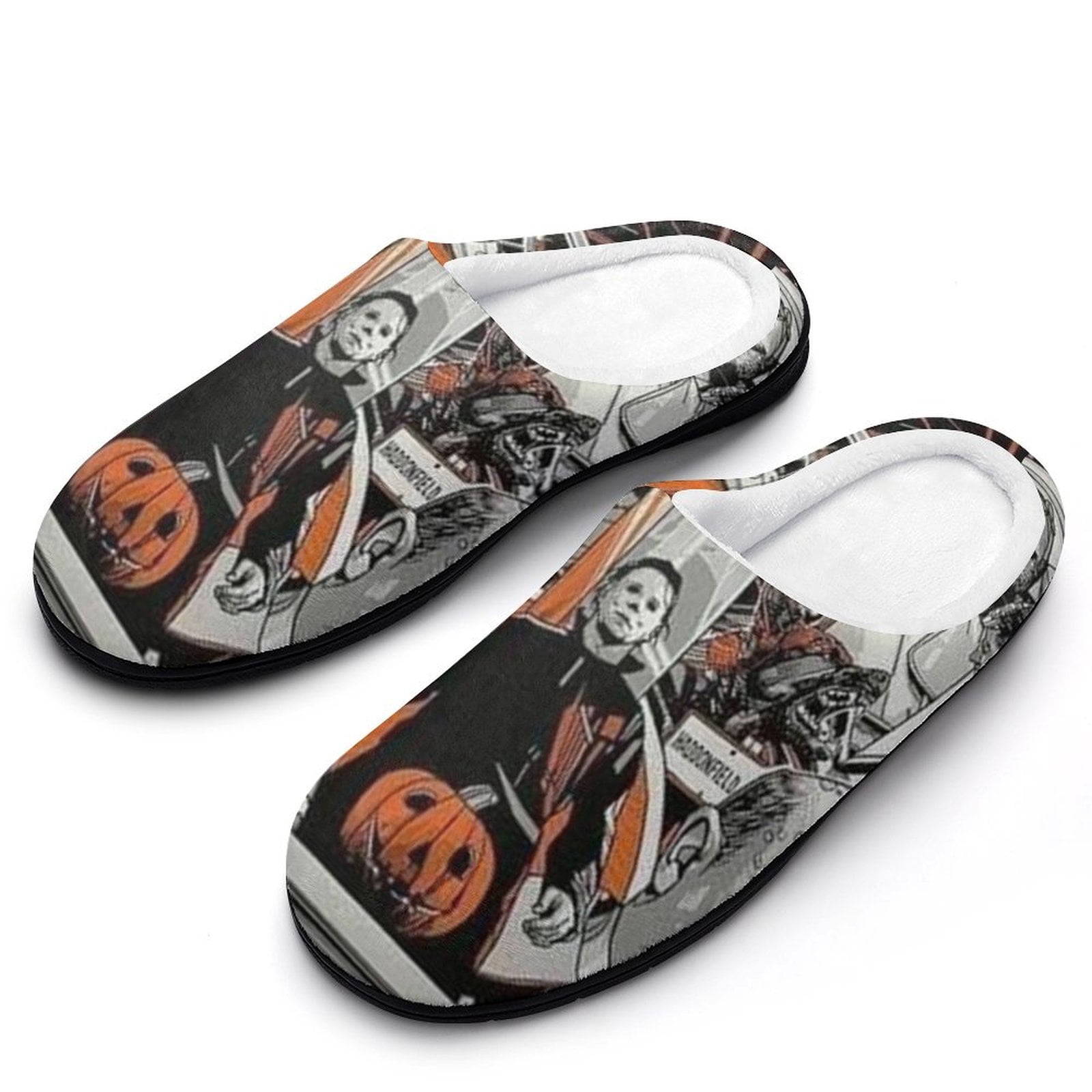 Halloween Scary Michael Myers Men's Cotton Slippers Winter Fuzzy ...