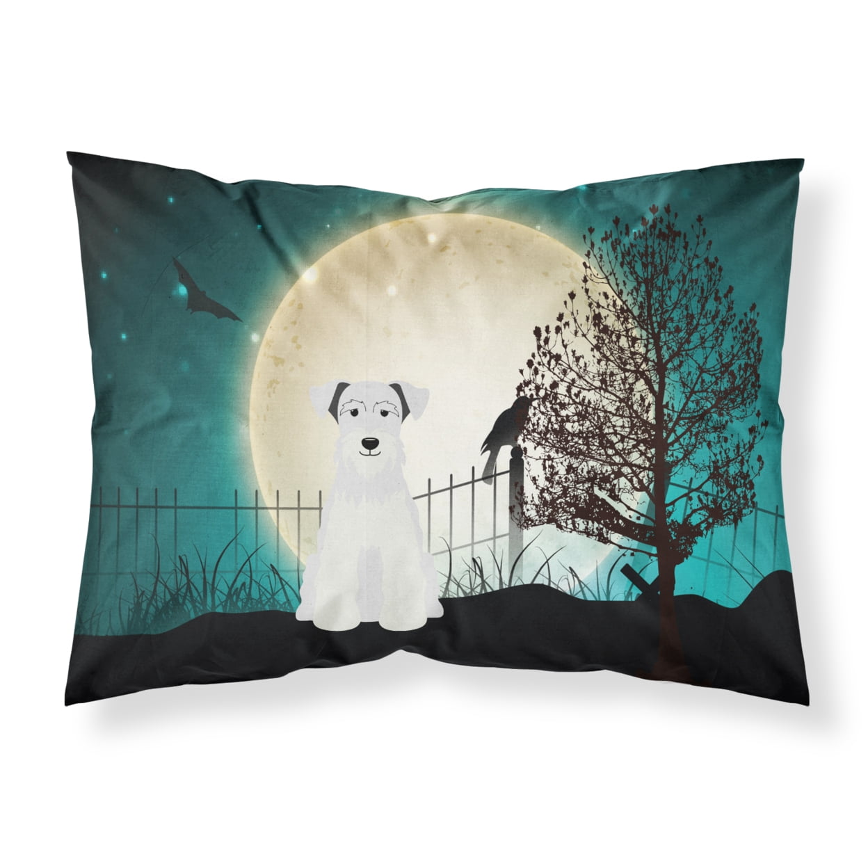 Halloween Scary Miniature Schnauzer White Fabric Standard Pillowcase ...