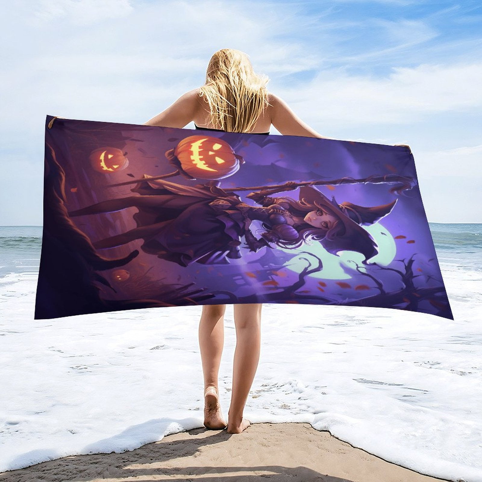 Halloween Scary Night Full Moon Beach Towel – with A Unique Design ...