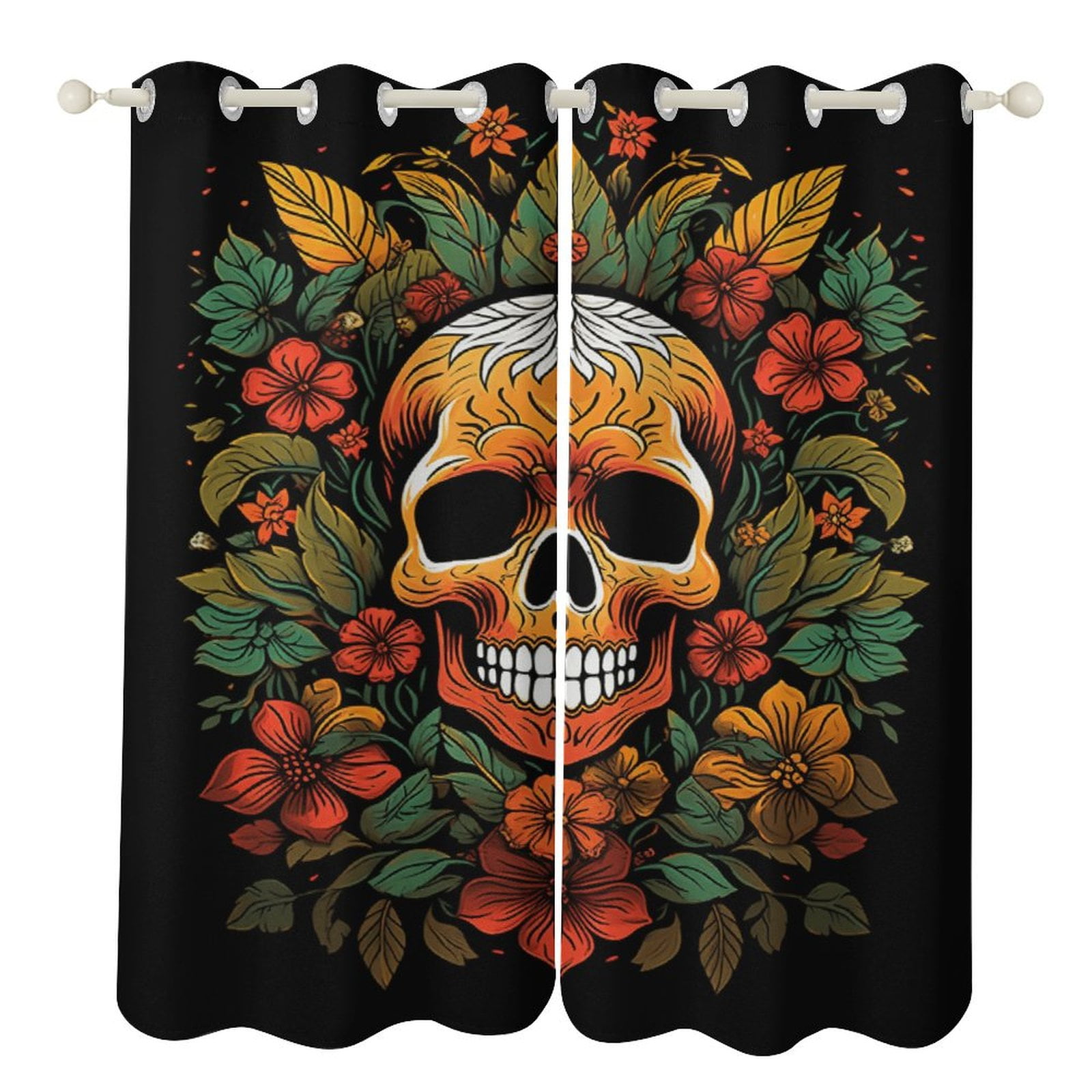 Halloween Scary Night Full Moon Blackout Window Curtains for Bedroom ...