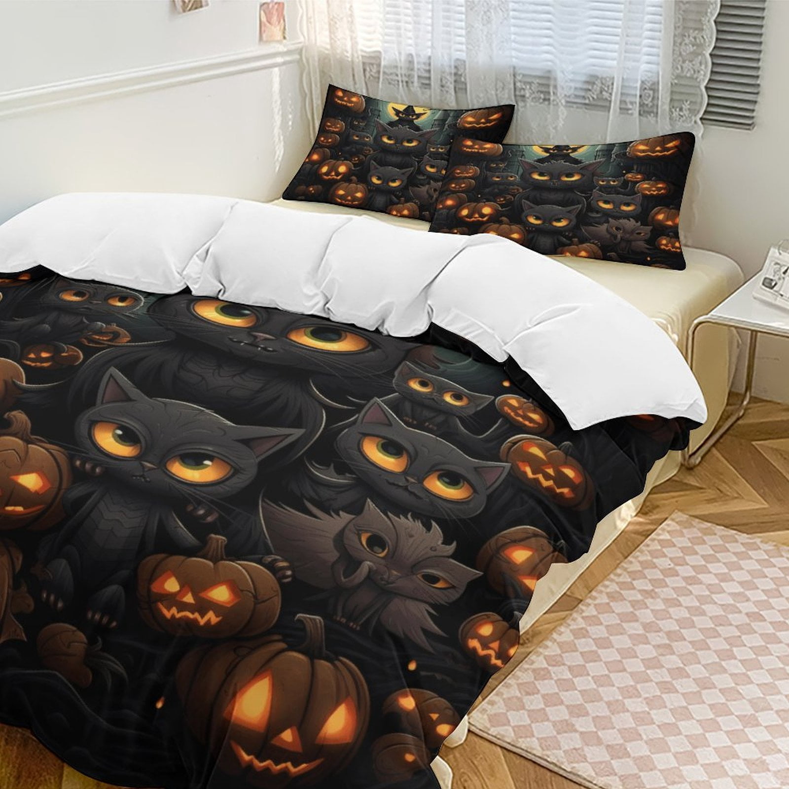 Halloween Scary Night Full Moon Duvet Cover Set King Size for Bedroom ...