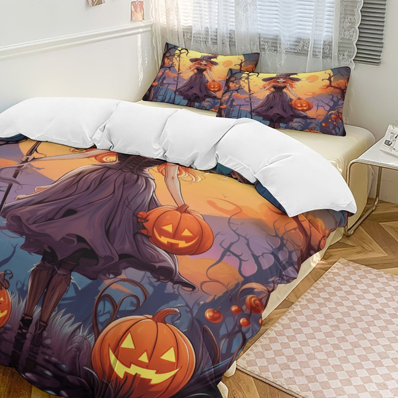 Halloween Scary Night Full Moon Duvet Cover Set Themed Multicolor ...