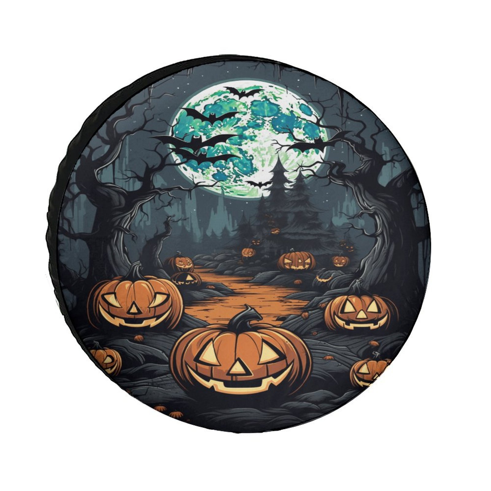 Halloween Scary Night Full Moon Spare Tire Cover,Universal Wheel Tire ...