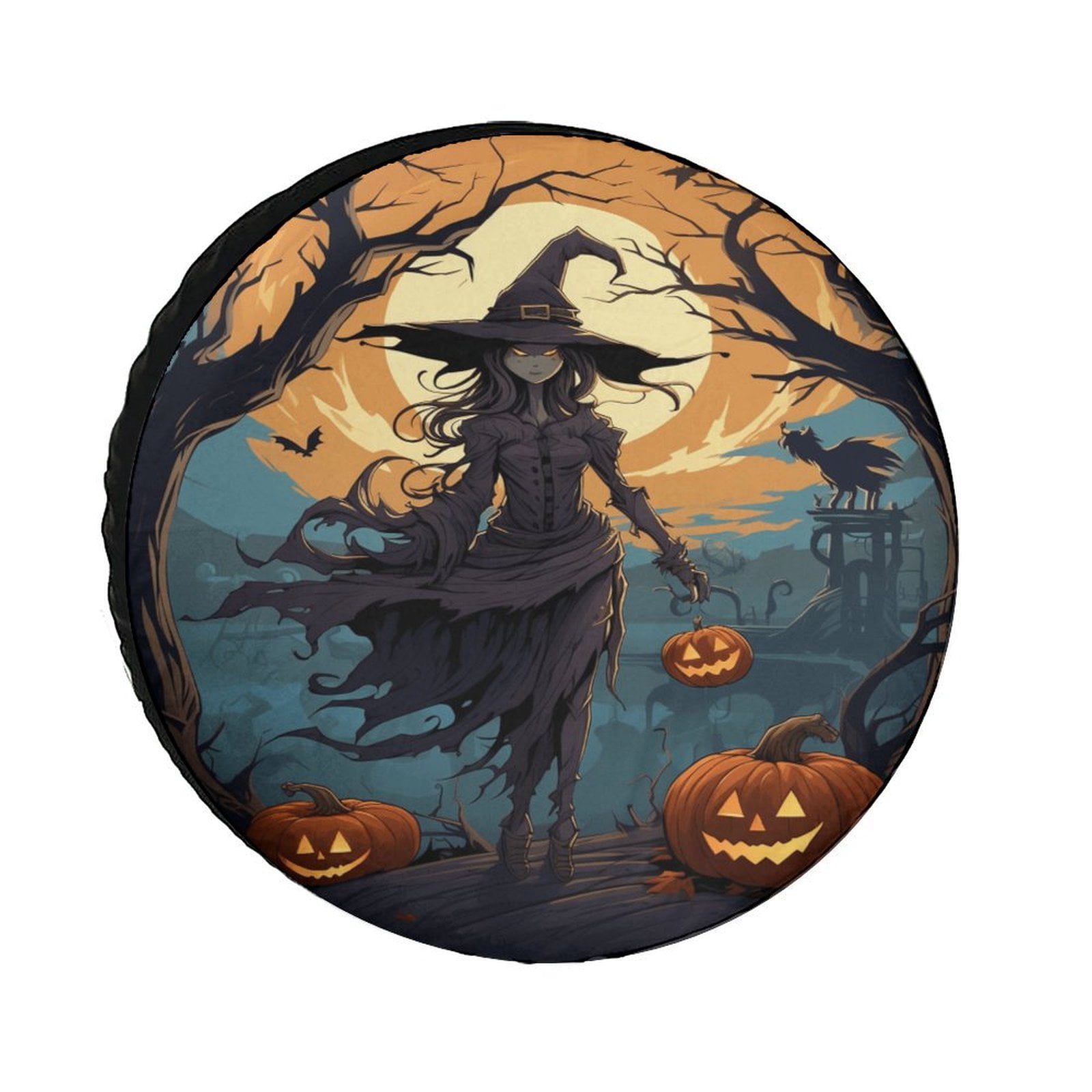 Halloween Scary Night Full Moon Spare Tire Cover,Universal Wheel Tire ...