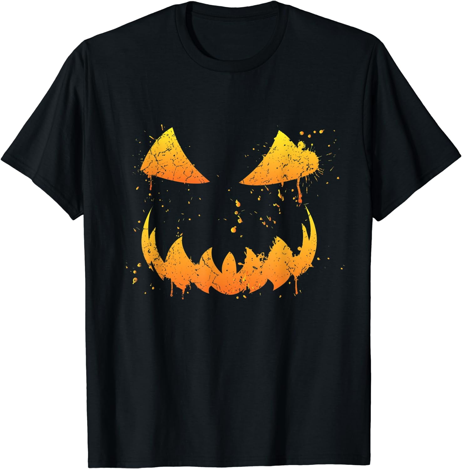Halloween Scary Pumpkin Face Costume Men Women Shamrock T-Shirt ...