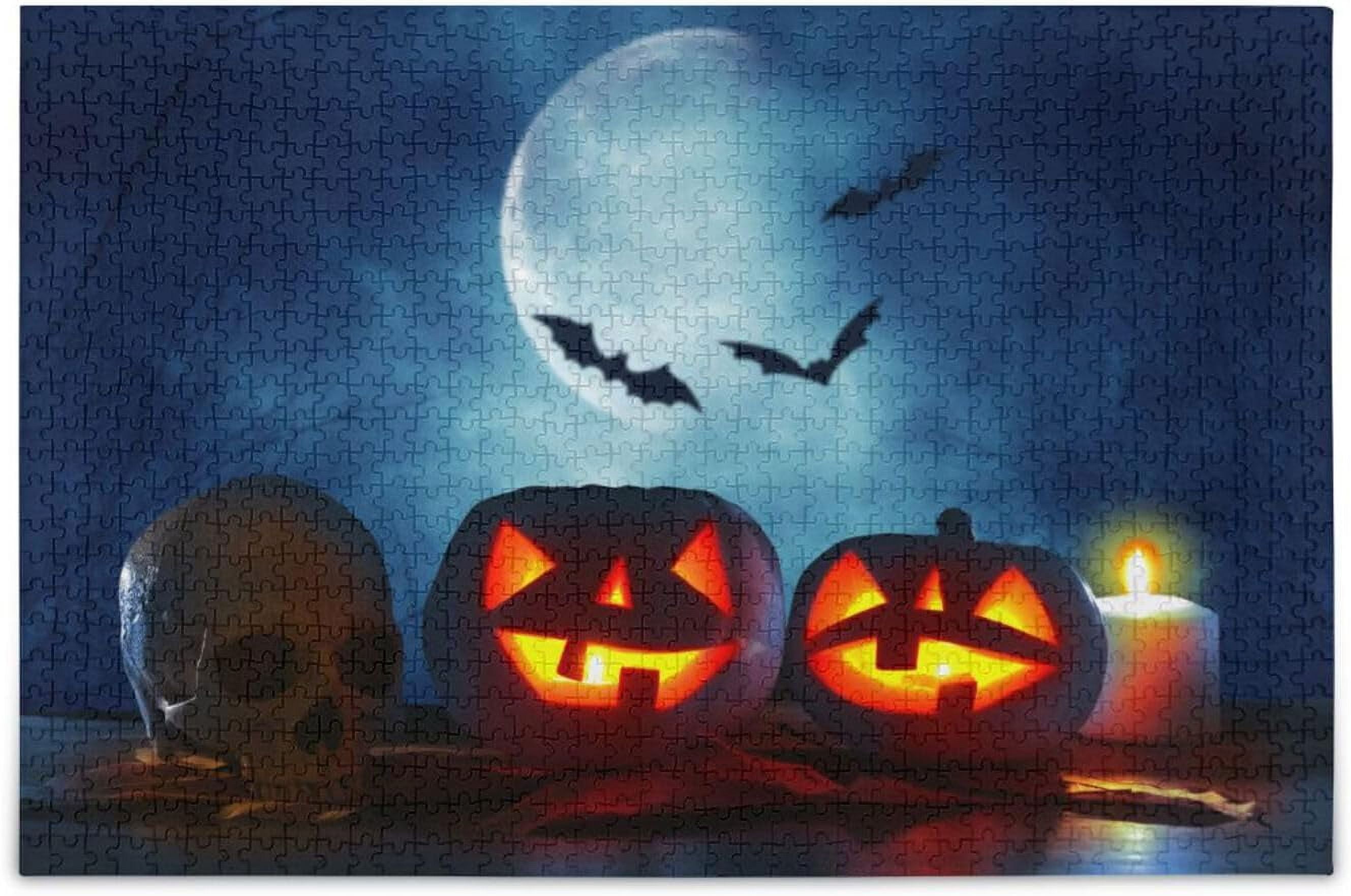 Halloween Scary Pumpkin Jigsaw Puzzle 500 PiecesDie-Cut Puzzle Pieces ...