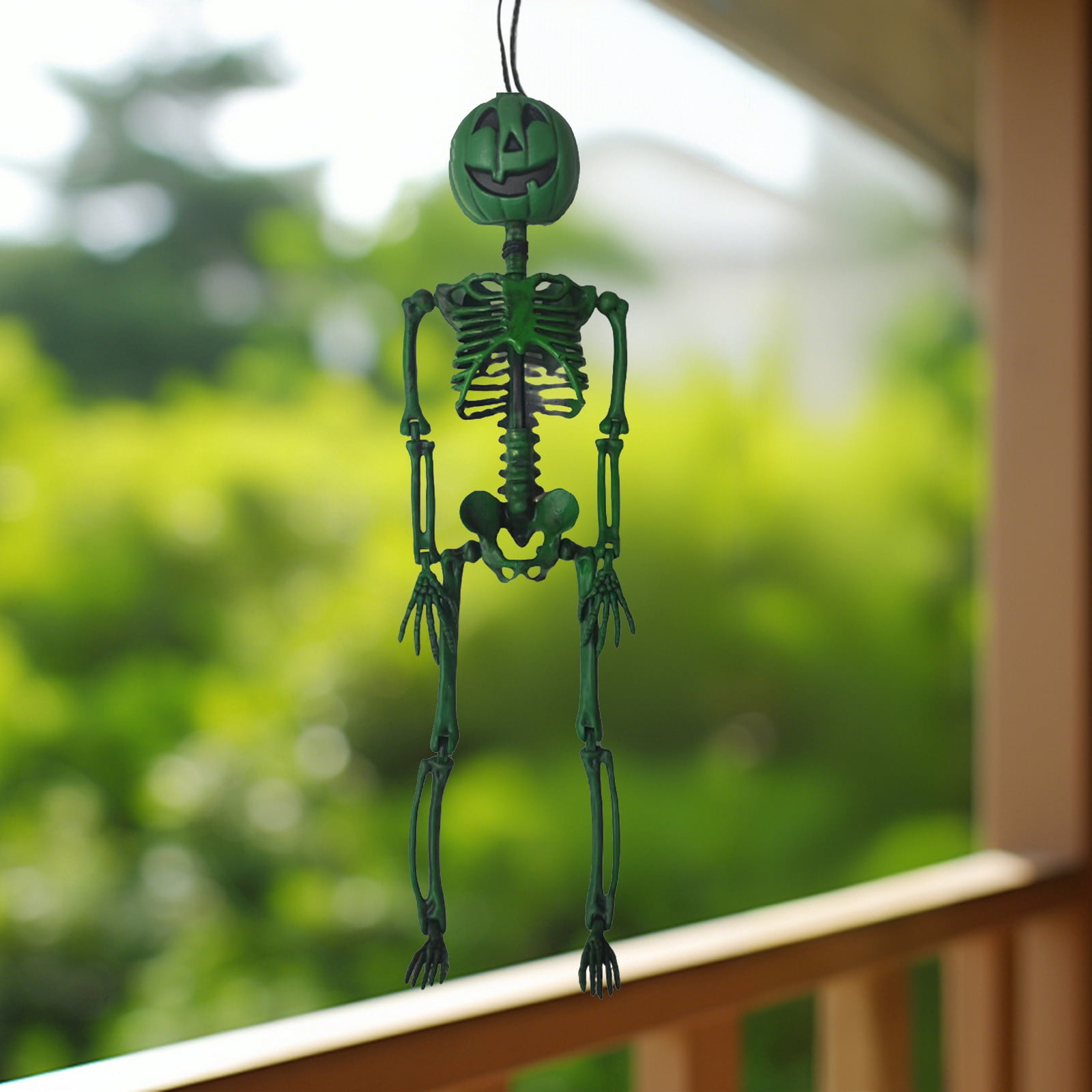 Halloween Scary Skeleton Pumpkin Ornaments, 17“ Pumpkin Head Skeleton ...