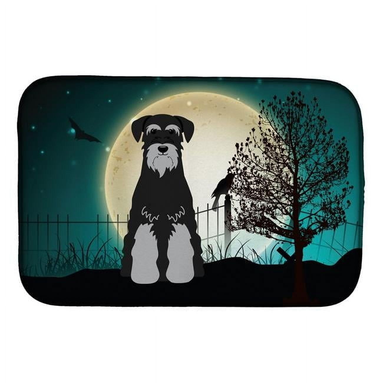 Halloween Scary Standard Schnauzer Black Grey Dish Drying Mat - Walmart.com