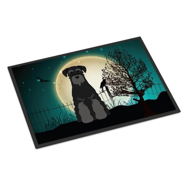 Halloween Scary Standard Schnauzer Black Indoor or Outdoor Mat, 24 x 0. ...