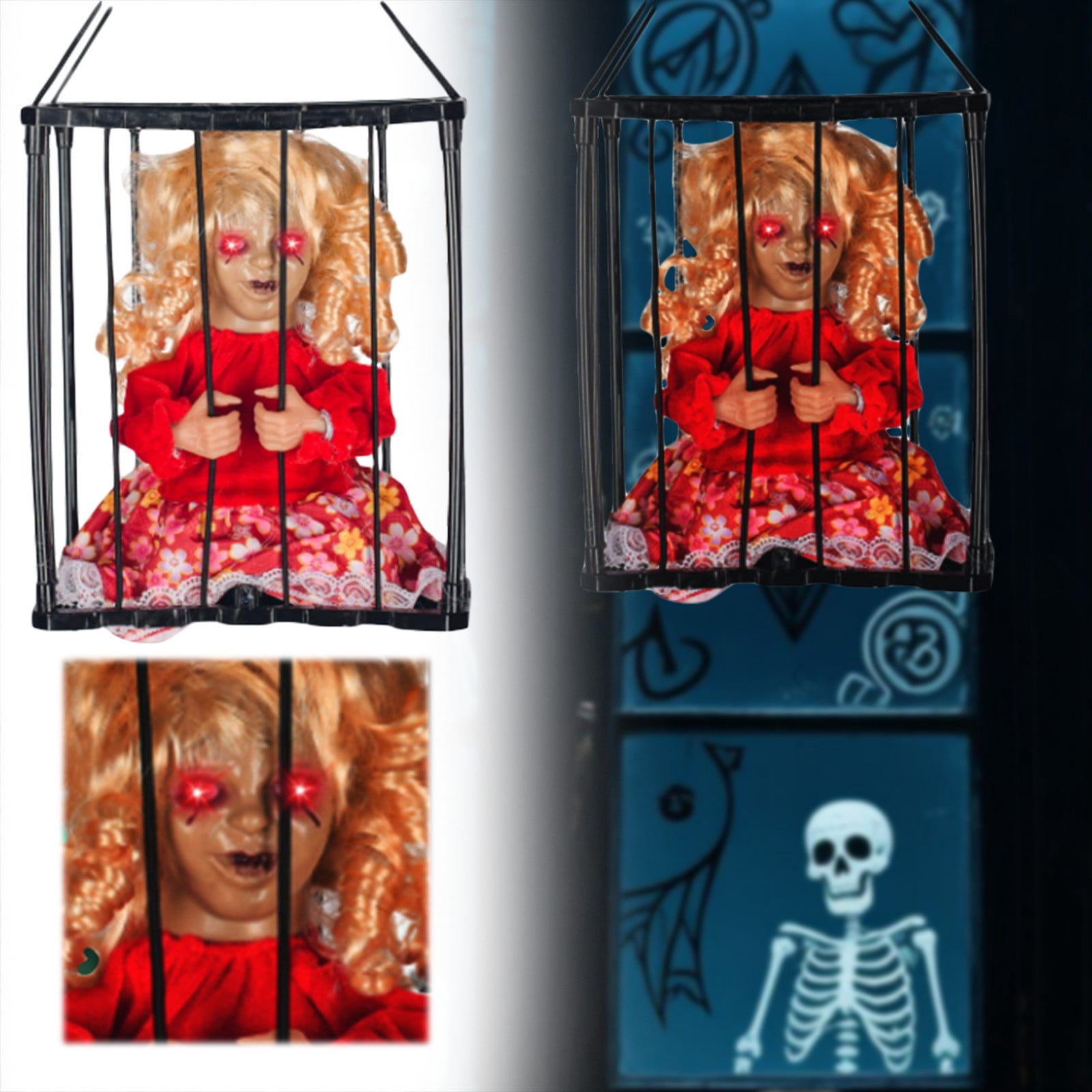 Halloween Scary Toy Hanging With Sound And Light Sensor Motion ...