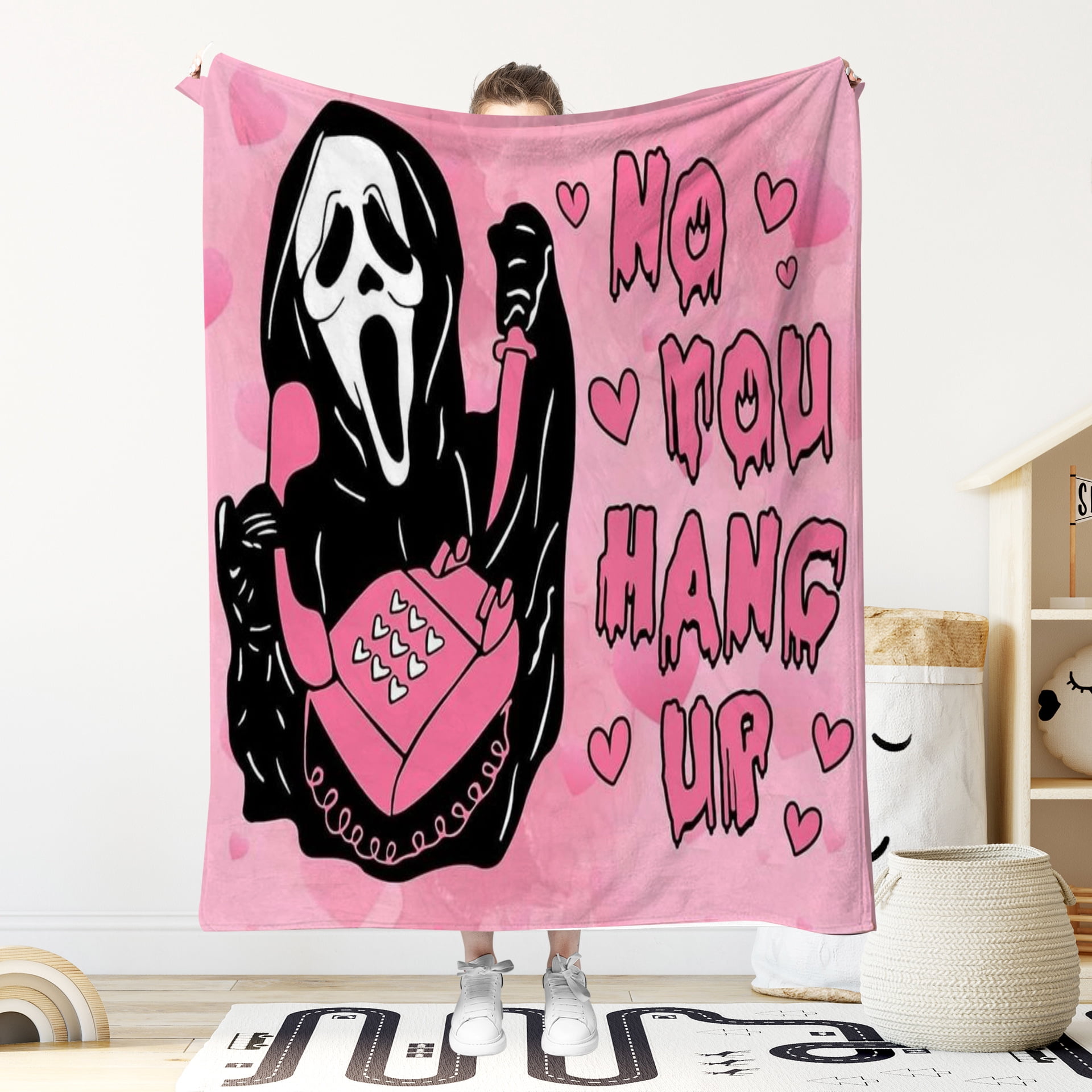Halloween Scream Blanket Ghostface, Lightweight Thermal Flannel Cozy ...