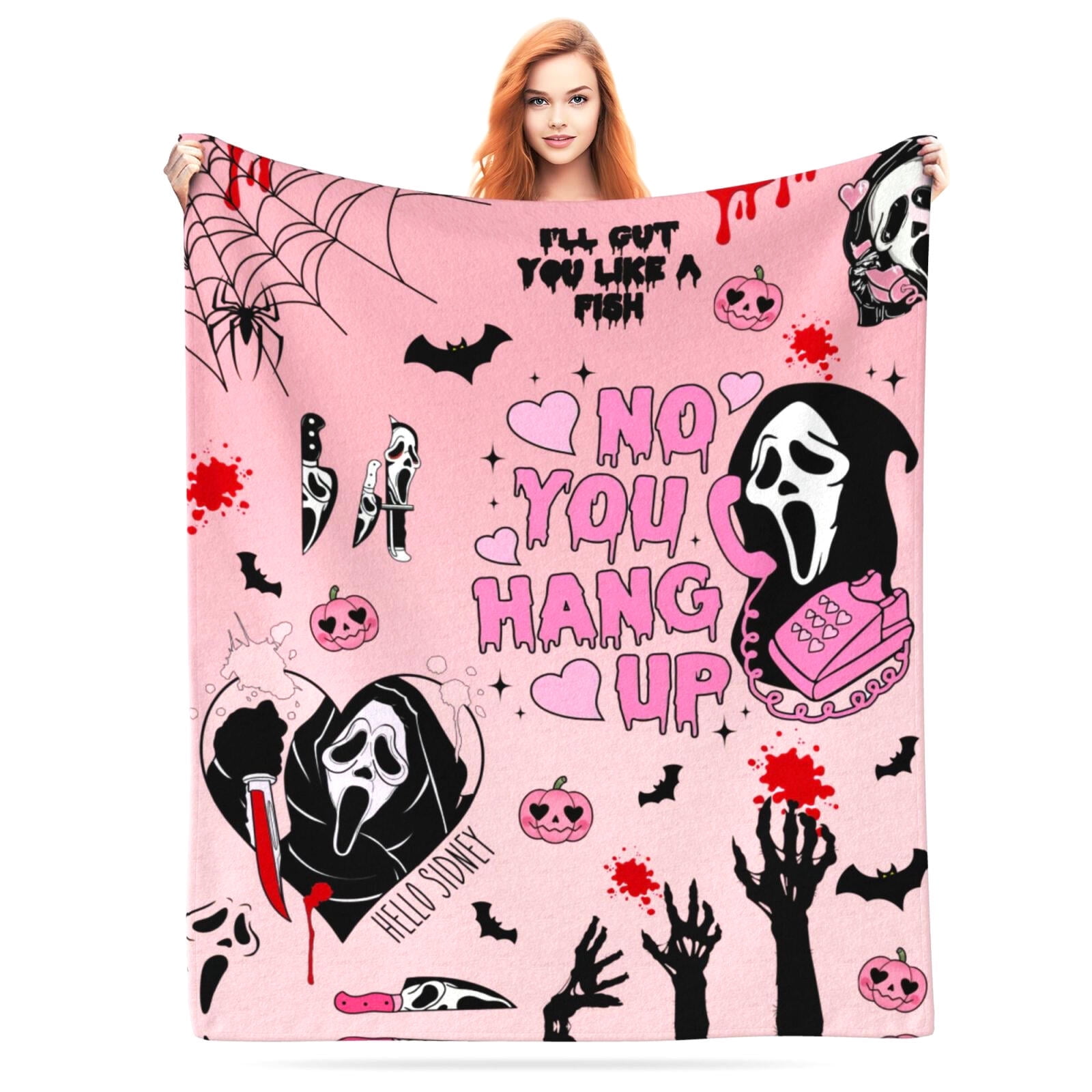 Halloween Scream Throw Blanket Horror Movies Flannel Fleece Blanket ...