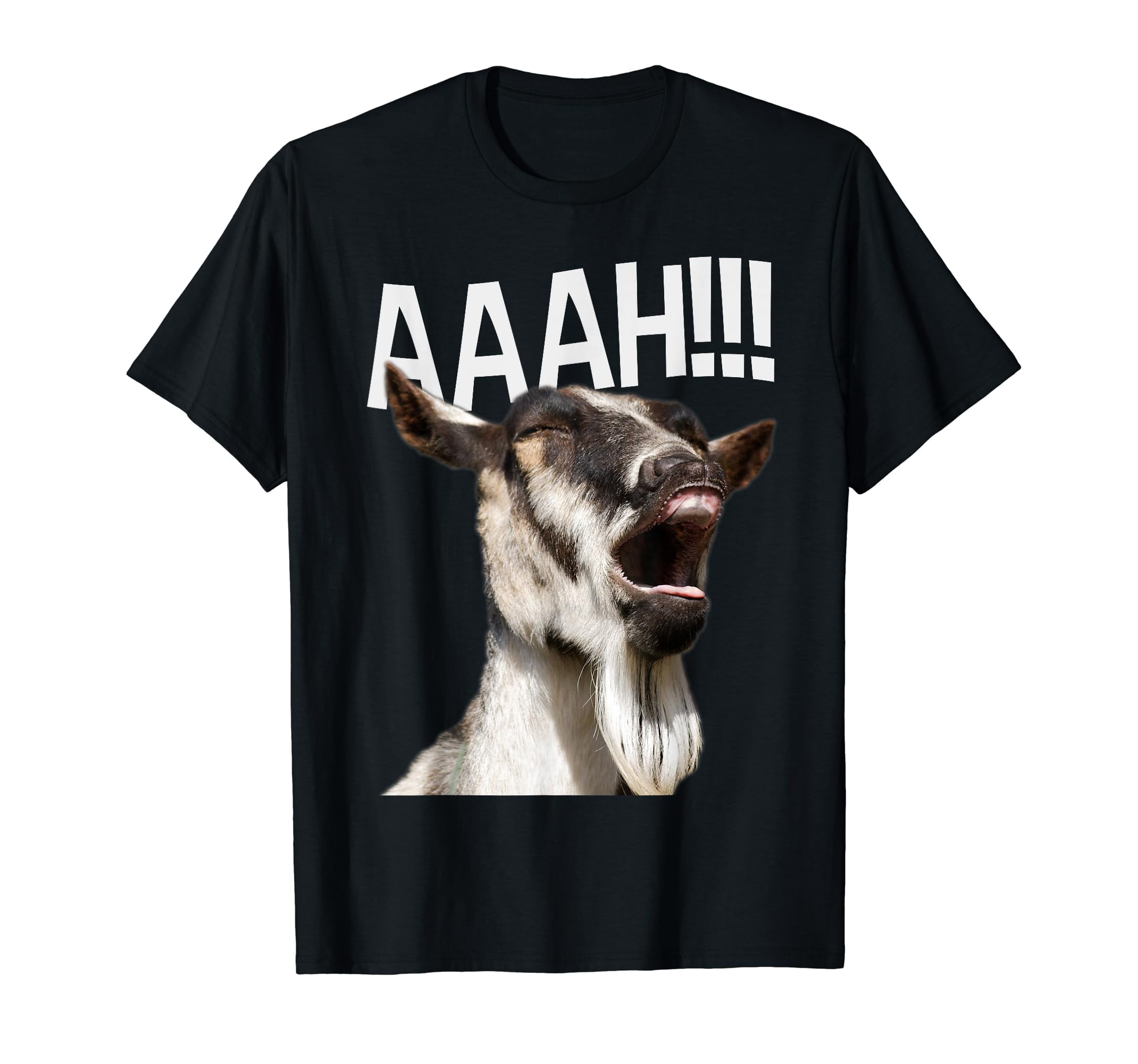 Halloween Screaming Goat AAAH!!! - Funny Crazy Goat T-Shirt Black Tee ...