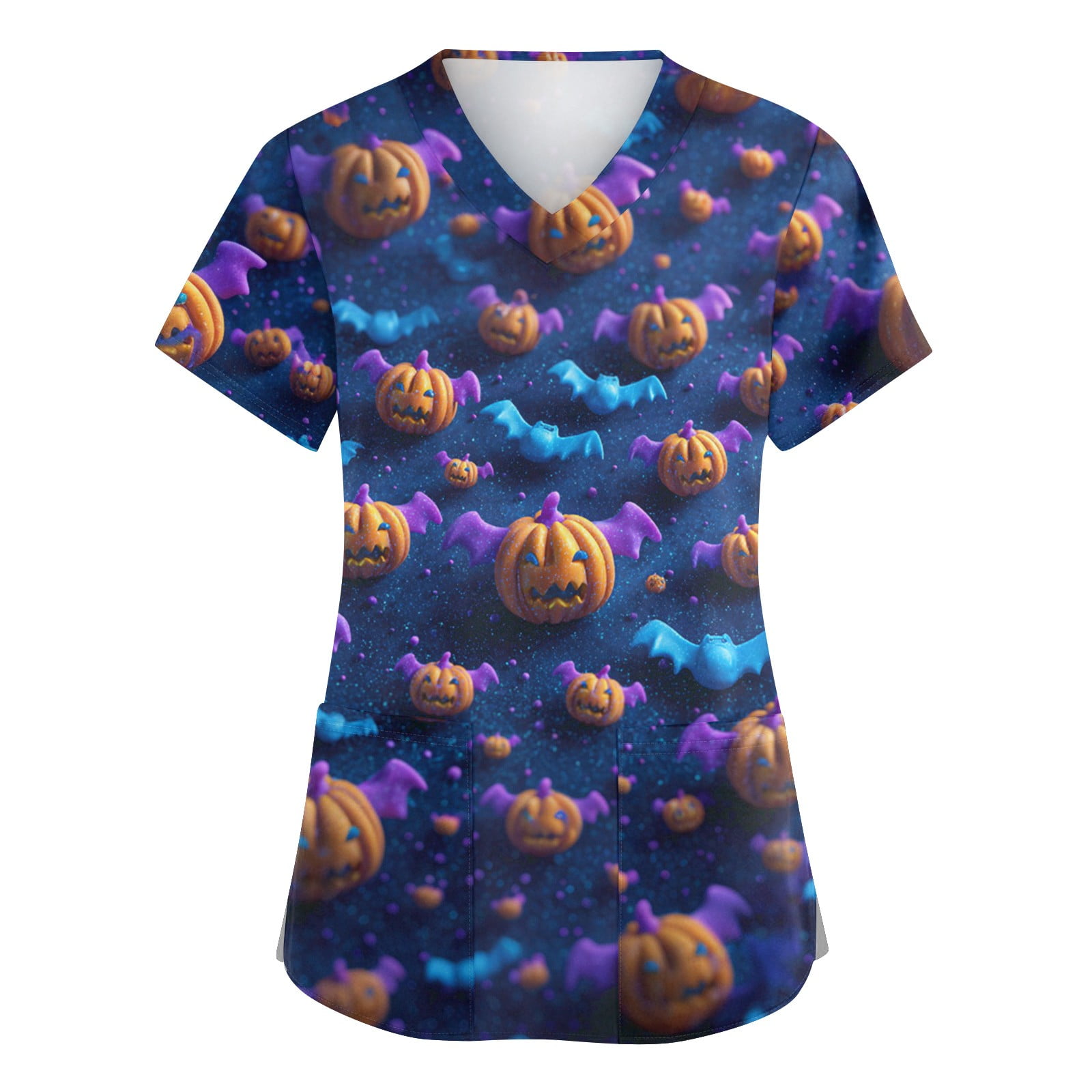 Halloween Scrub Tops Women，Halloween Scrub Top Women Plus Size Women'S ...