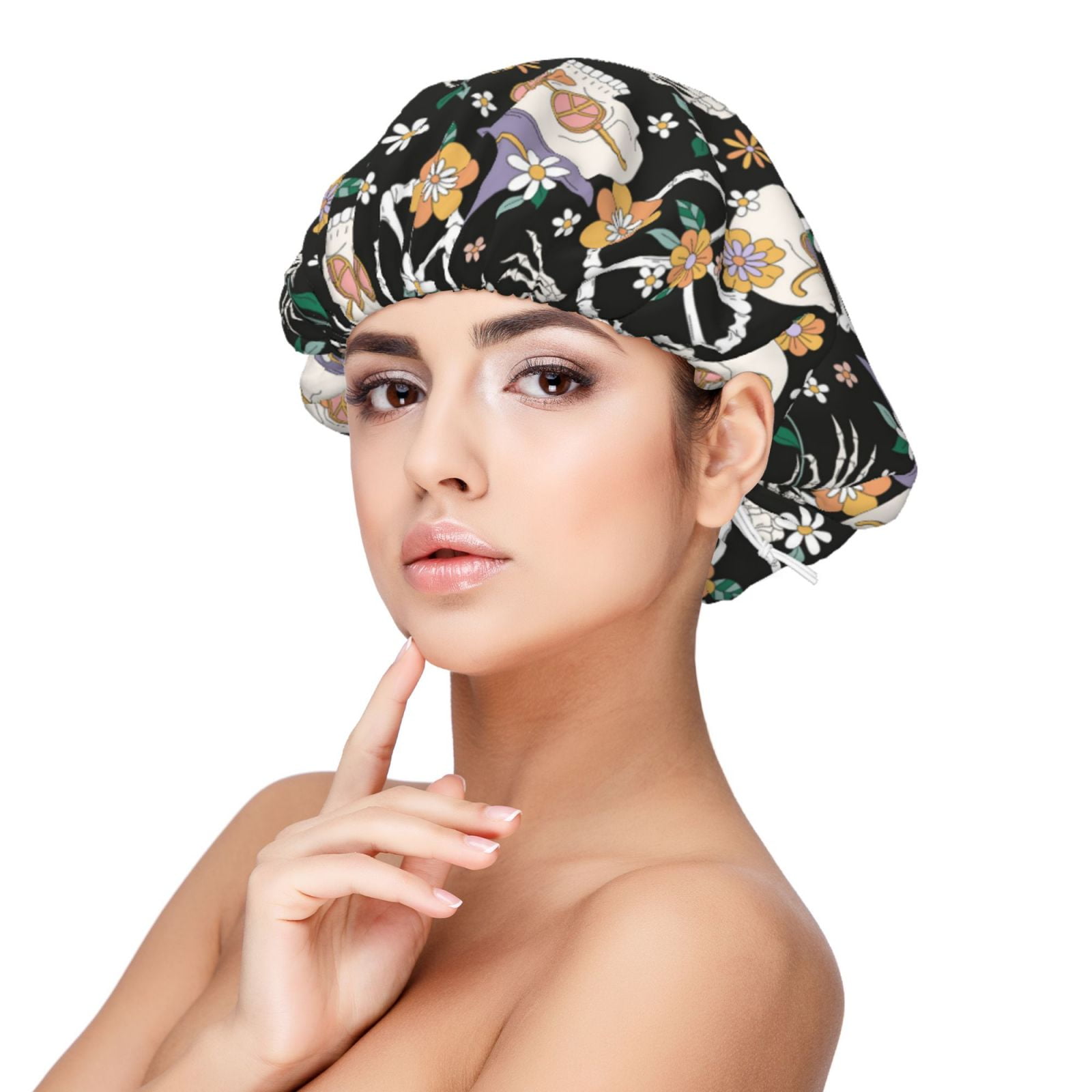 Halloween Scull Peace Sign cool Silk Bonnet for Sleeping Women Men ...