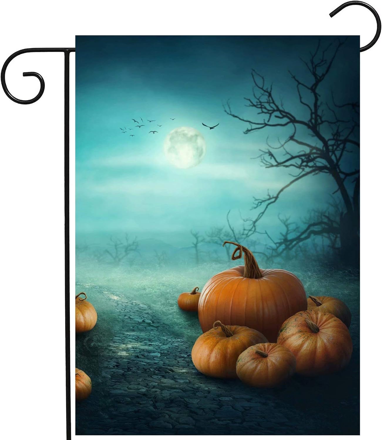 Halloween Seasonal Autumn Pumpkin Fantasy Fairy Forest Garden Yard Flag ...
