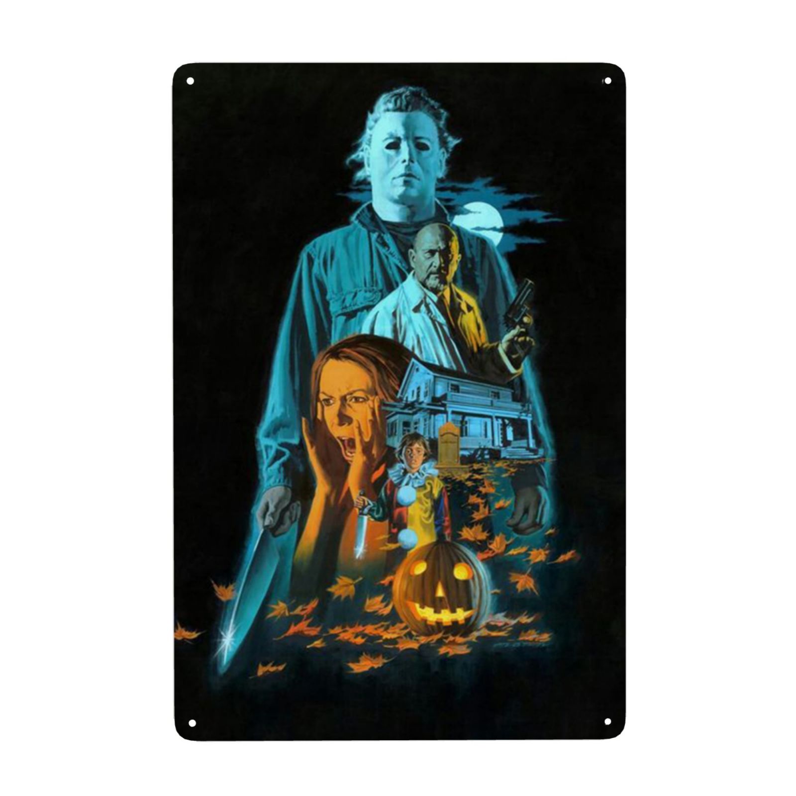 Halloween Series Michael Myers Metal Tin Sign Decoration Wall Art Gift ...