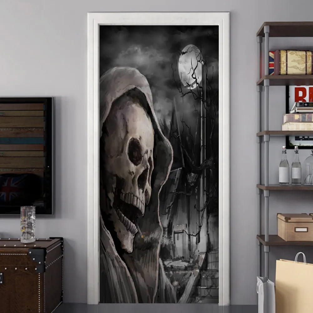 Halloween Series Scary 3D Door Stickers PVC Waterproof Home Decorative ...