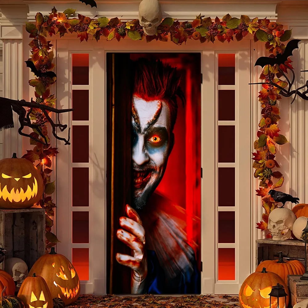 Halloween Series Scary 3D Door Stickers PVC Waterproof Home Decorative ...
